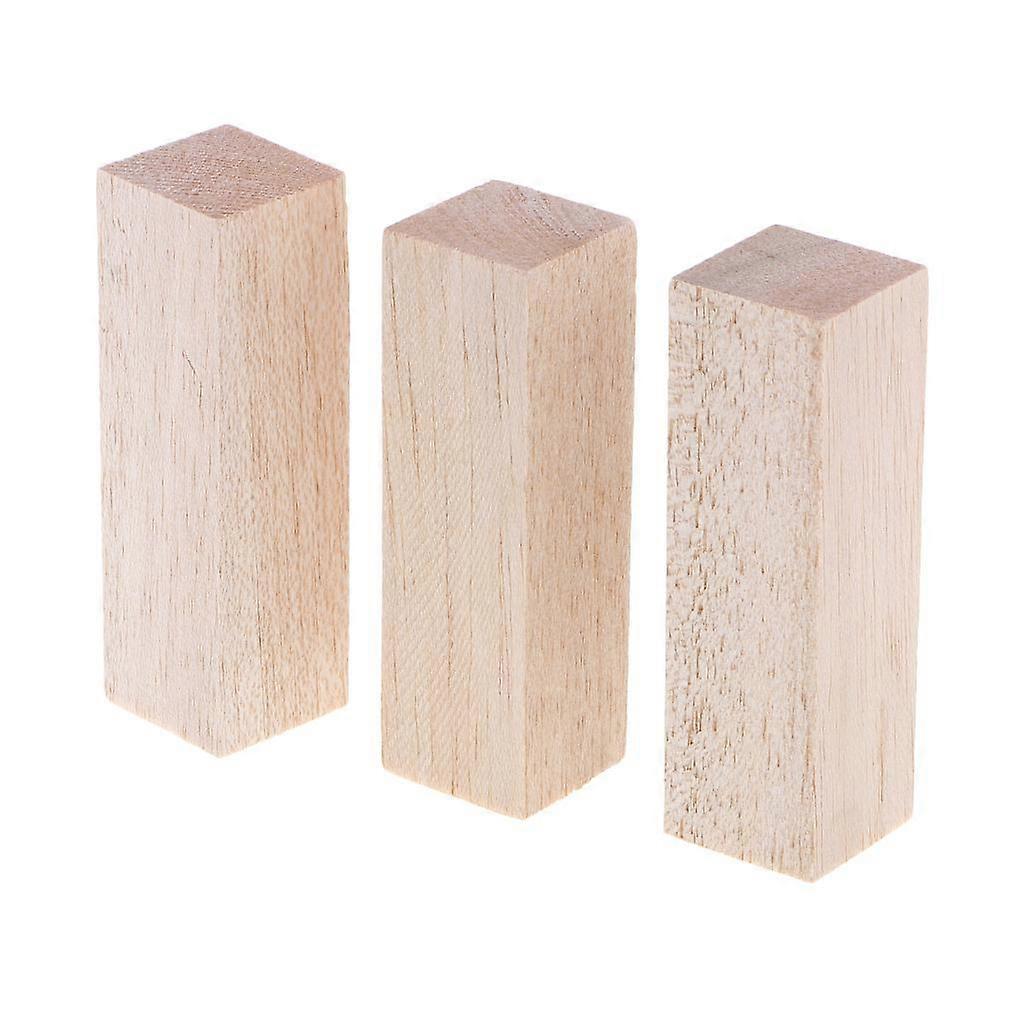 3/5 Pieces Natural Rectangle Wooden Stick Wooden Shape Block for ...