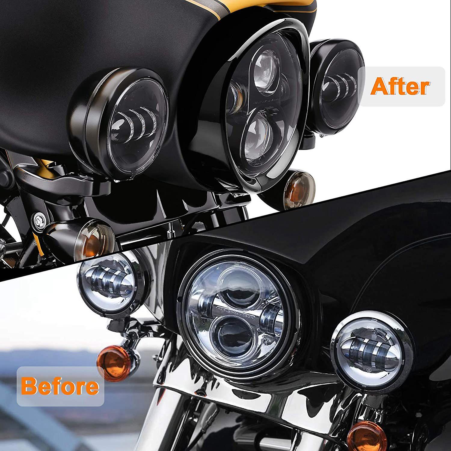 Headlight Ring 7Inch Black Visor Type Motorcycle Ring for Softail ...