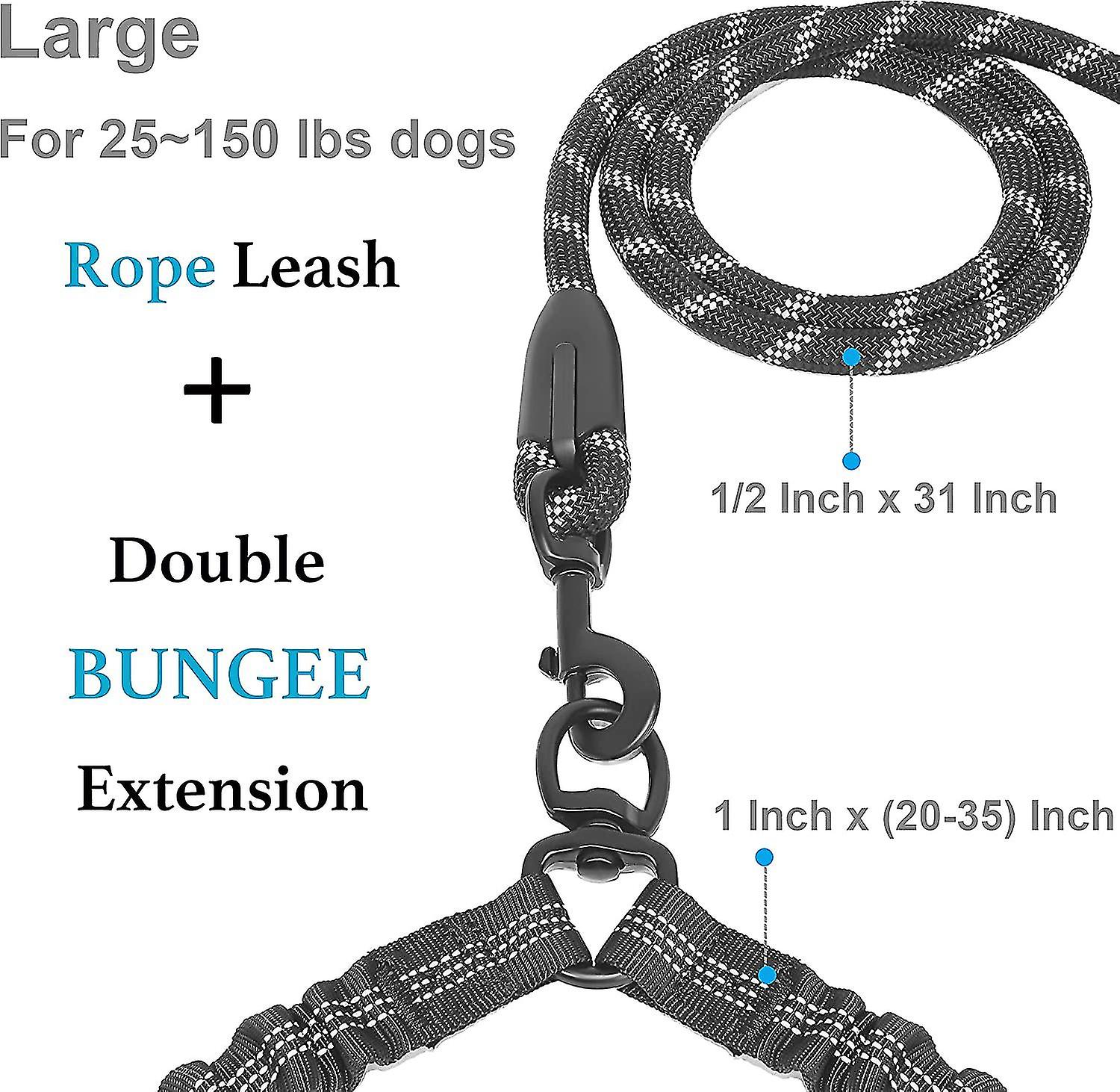 Dual Dog Leash, Double Dog Leash, 360 Swivel No Tangle Walking Leash ...