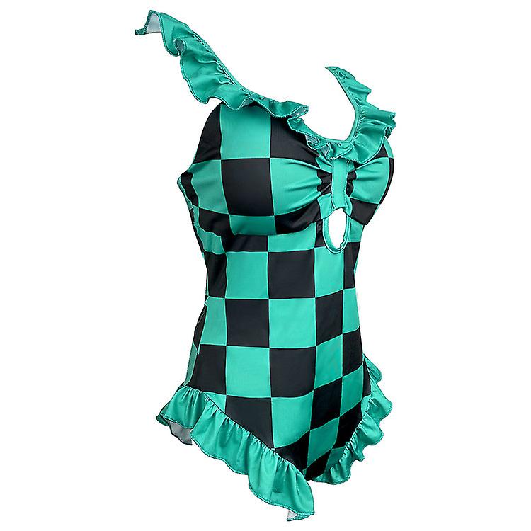 Anime Demon Slayer Cosplay Kamado Tanjirou Nezuko Milk Silk Swimwear ...