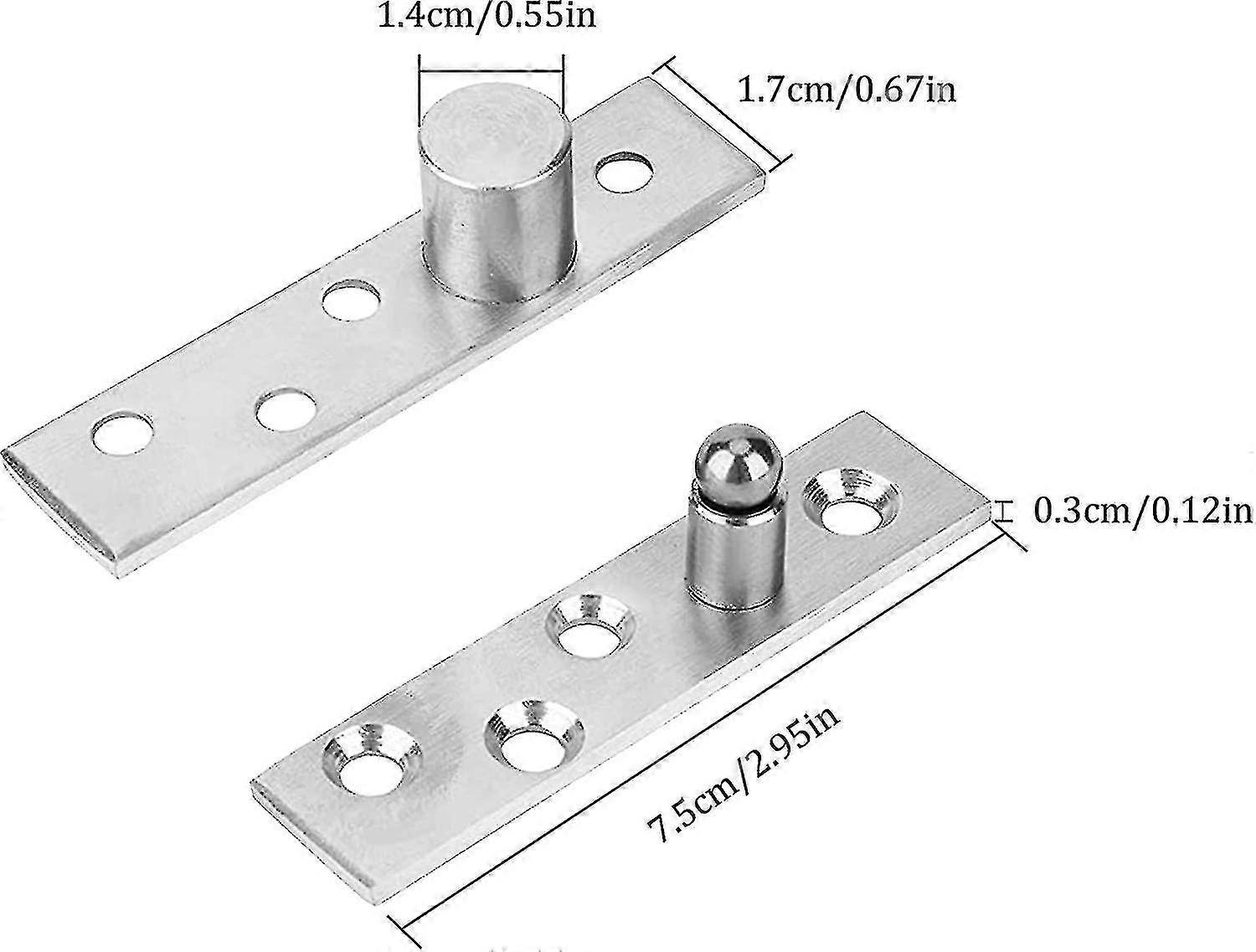 4pcs Stainless Steel Revolving Door Hinge 360 Rotation Pivot Concealed ...