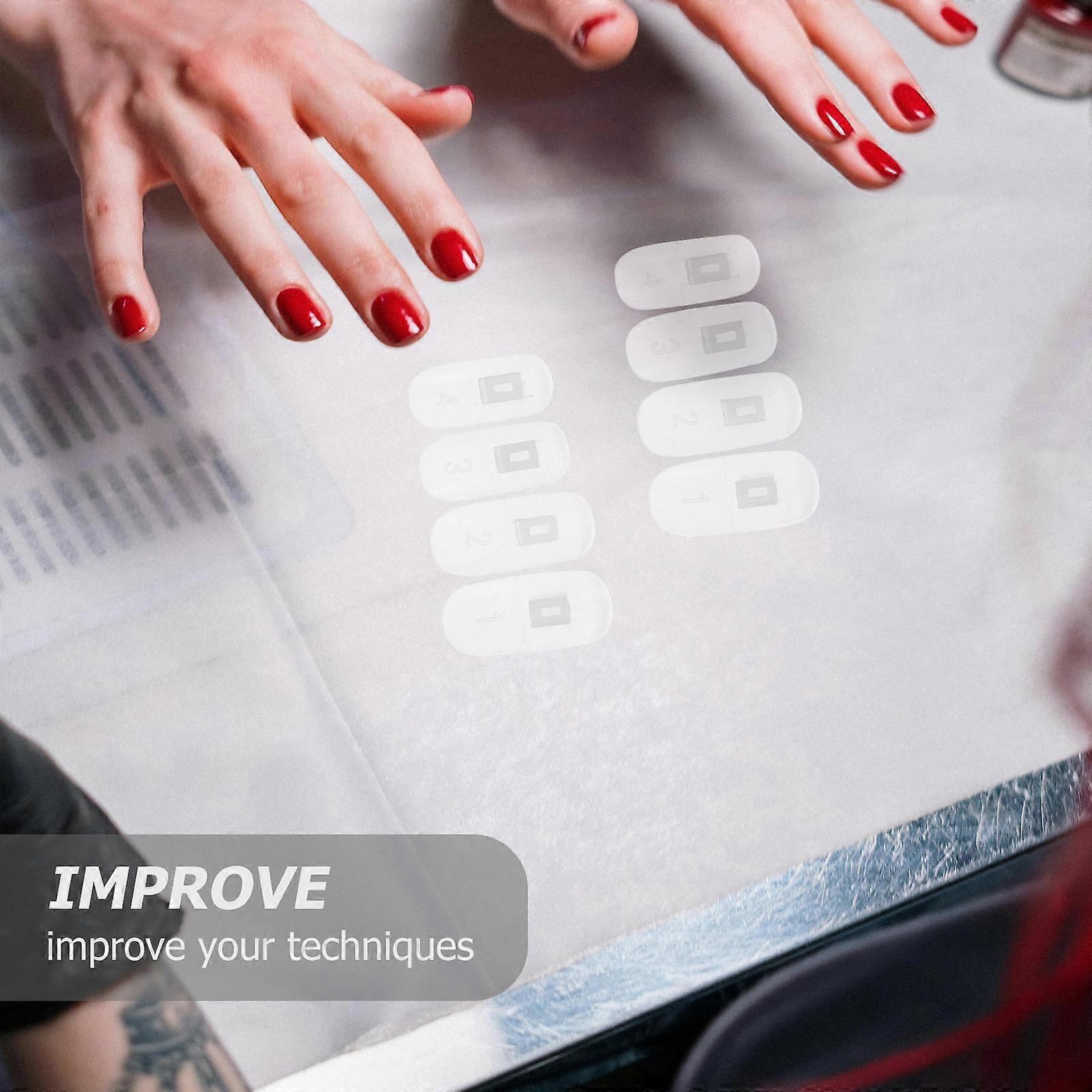 100 Pcs Practice Nail Tips Nail Color Display Tips Nail Art Fake Tips ...