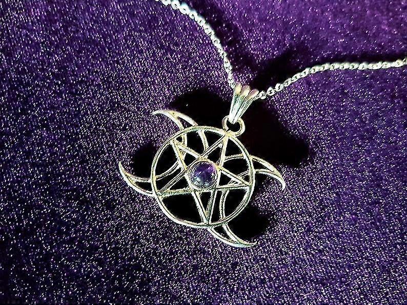 Triple Moongoddess Amethyst Necklace - Occult Witch Triple Goddess ...
