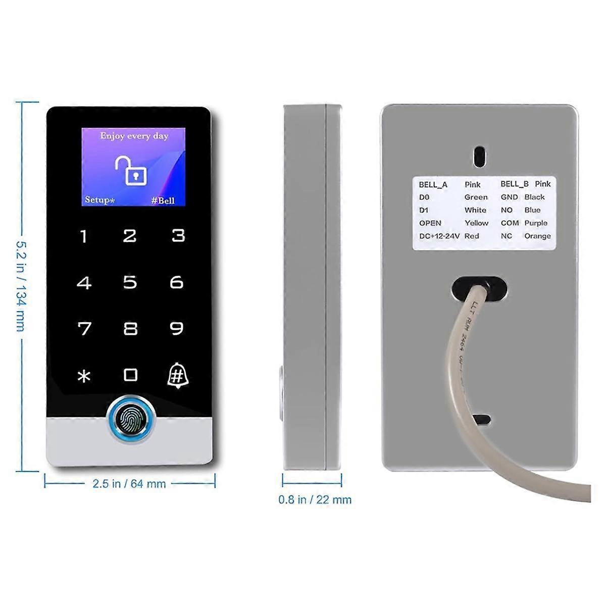 Full Metal WiFi TUYA Access Control System with LED Screen Voice Fingerprint Password Stand ...