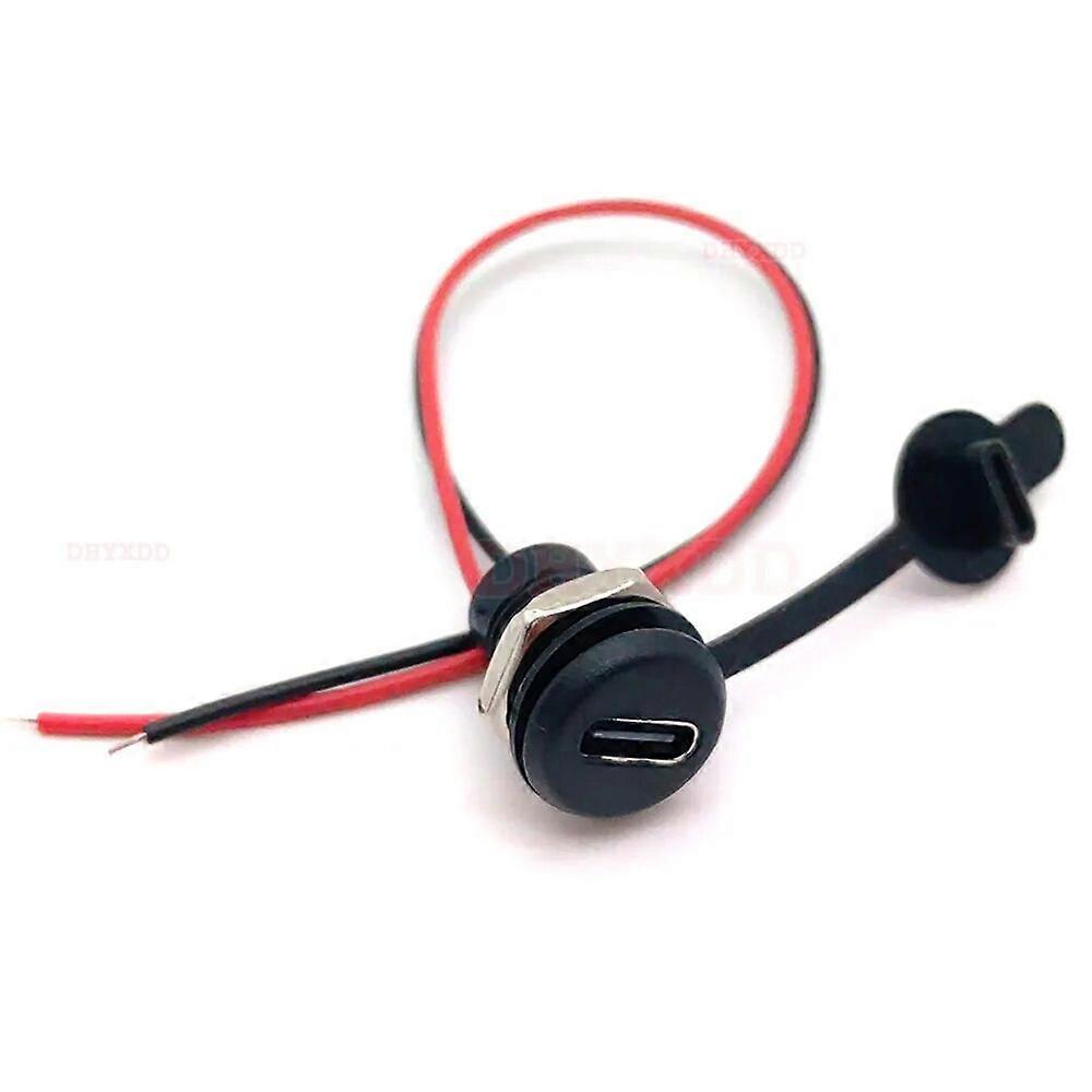 USB-C 5A high current charging socket with M11 nut snap lock plate USB ...