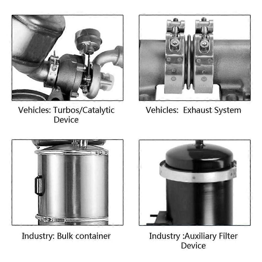 2 Inch V Band Clamp Flange Kit for Turbo Exhaust Downpipes Stainless ...