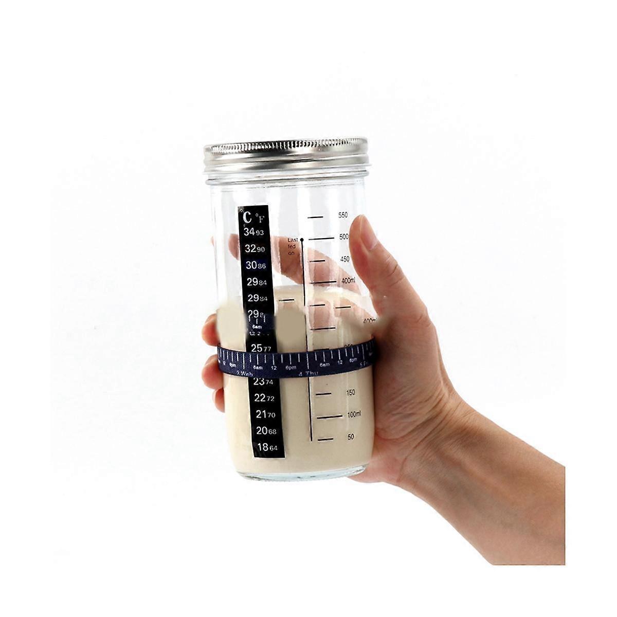 Glass Airtight Jar Sourdough Maker Natural Fermentation Jar with Lid ...