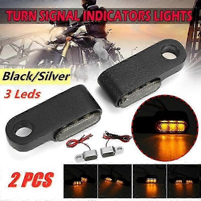 New Models 2PCS 12V Motorcycle Indicators LED Turn Signal Light Handlebar Amber Signal Lamp ...