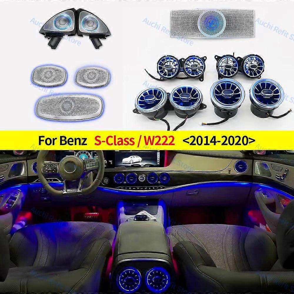 7/64 Color LED Turbo Air Conditioning Vent Ambient Light For Mercedes ...