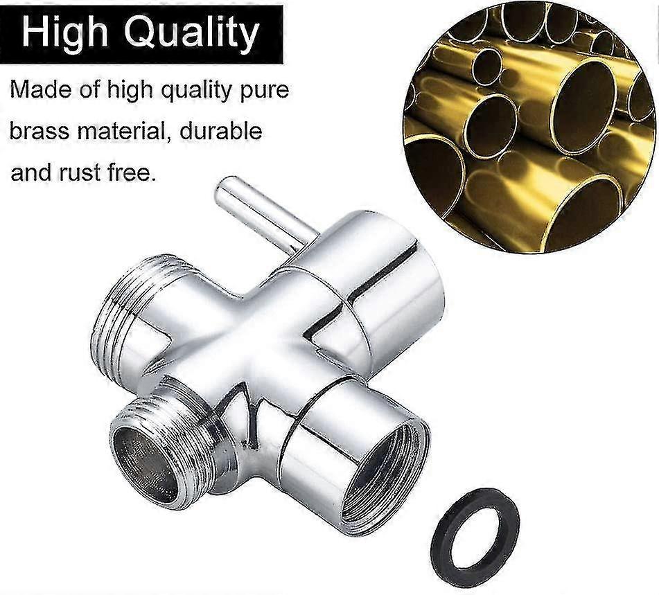 3-way Shower Arm Diverter Valve G1/2"brass Shower Splitter Shower Valve ...