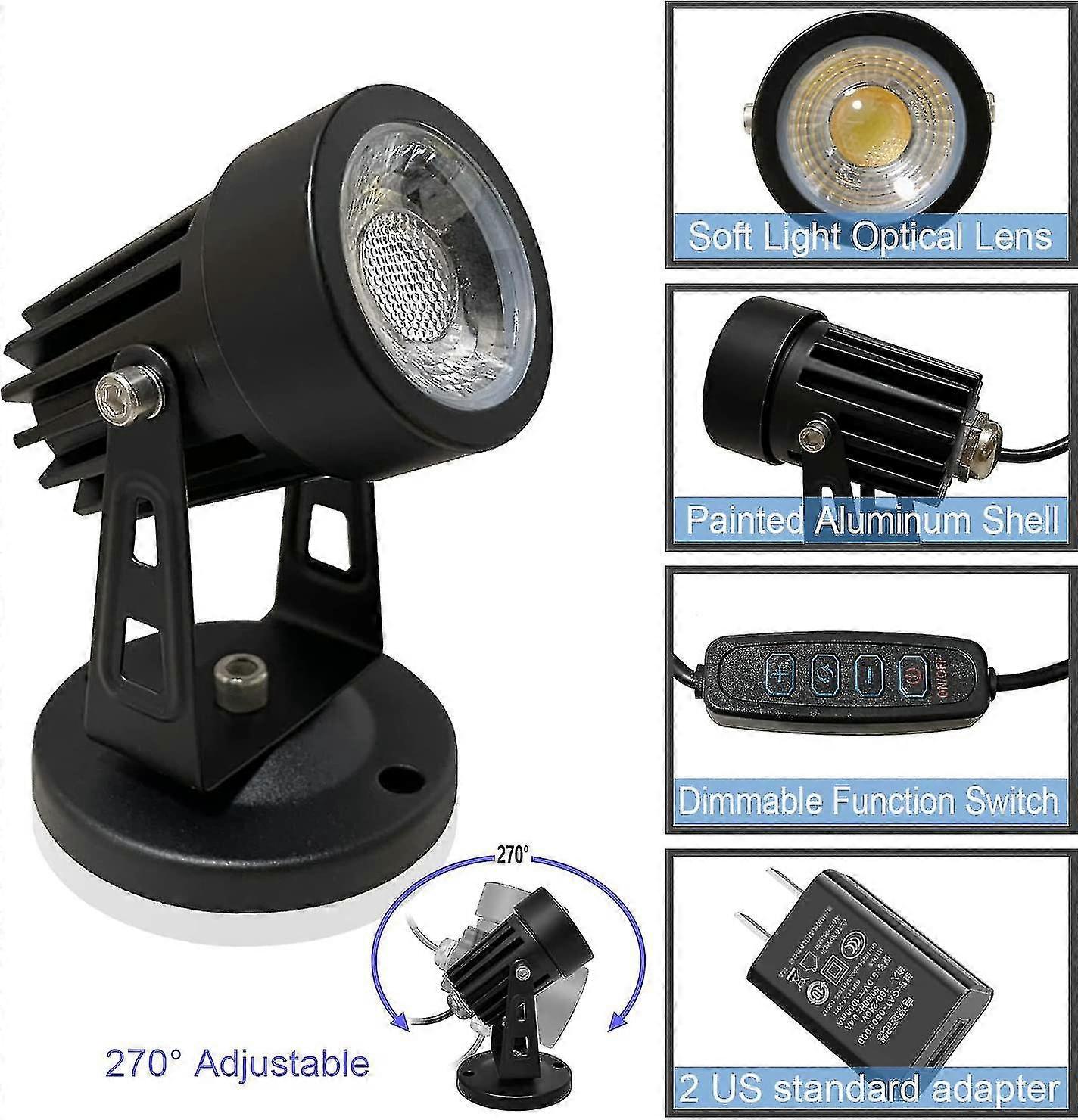 2pcs Led Spot Lights Indoor For Plants, 3 Color Accent Lighting ...