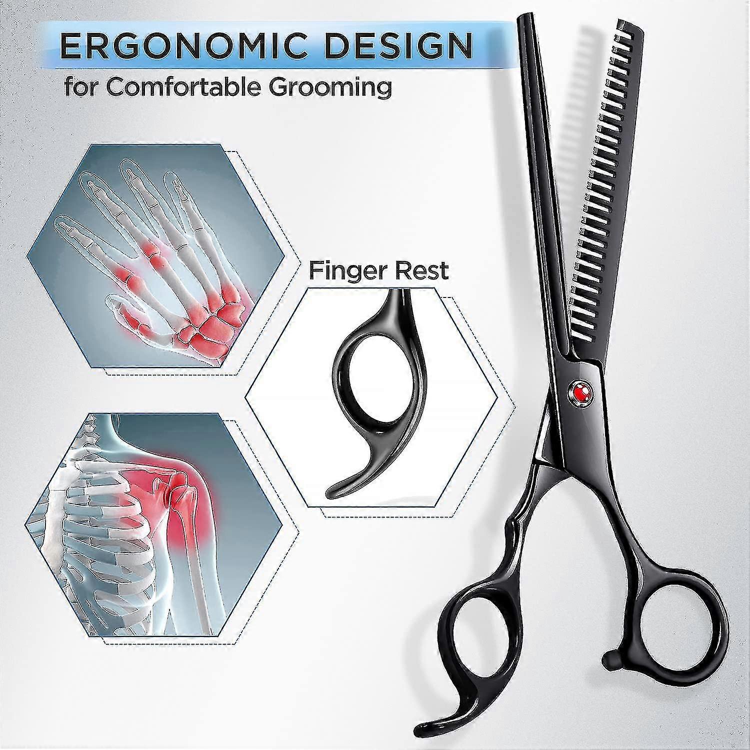 7.0in Stainless Steel 6 In 1 Professional Dog Grooming Scissors Kit ...