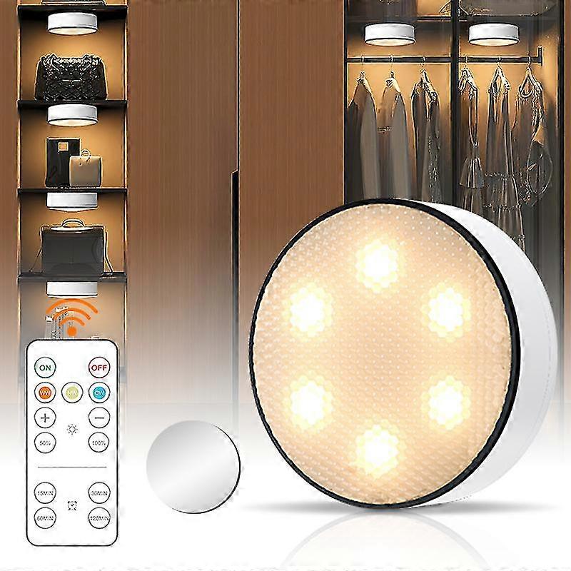 Changeable LED Push Lights Battery Operated New Upgrade Black Dimmable ...