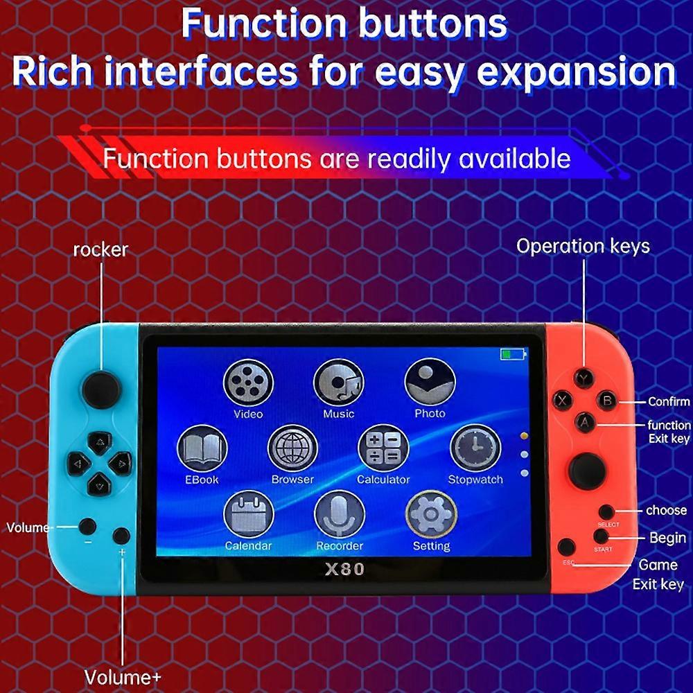 X80 Video Game Console: 7.0 Inch HD Screen, Over 20000 Games Available ...