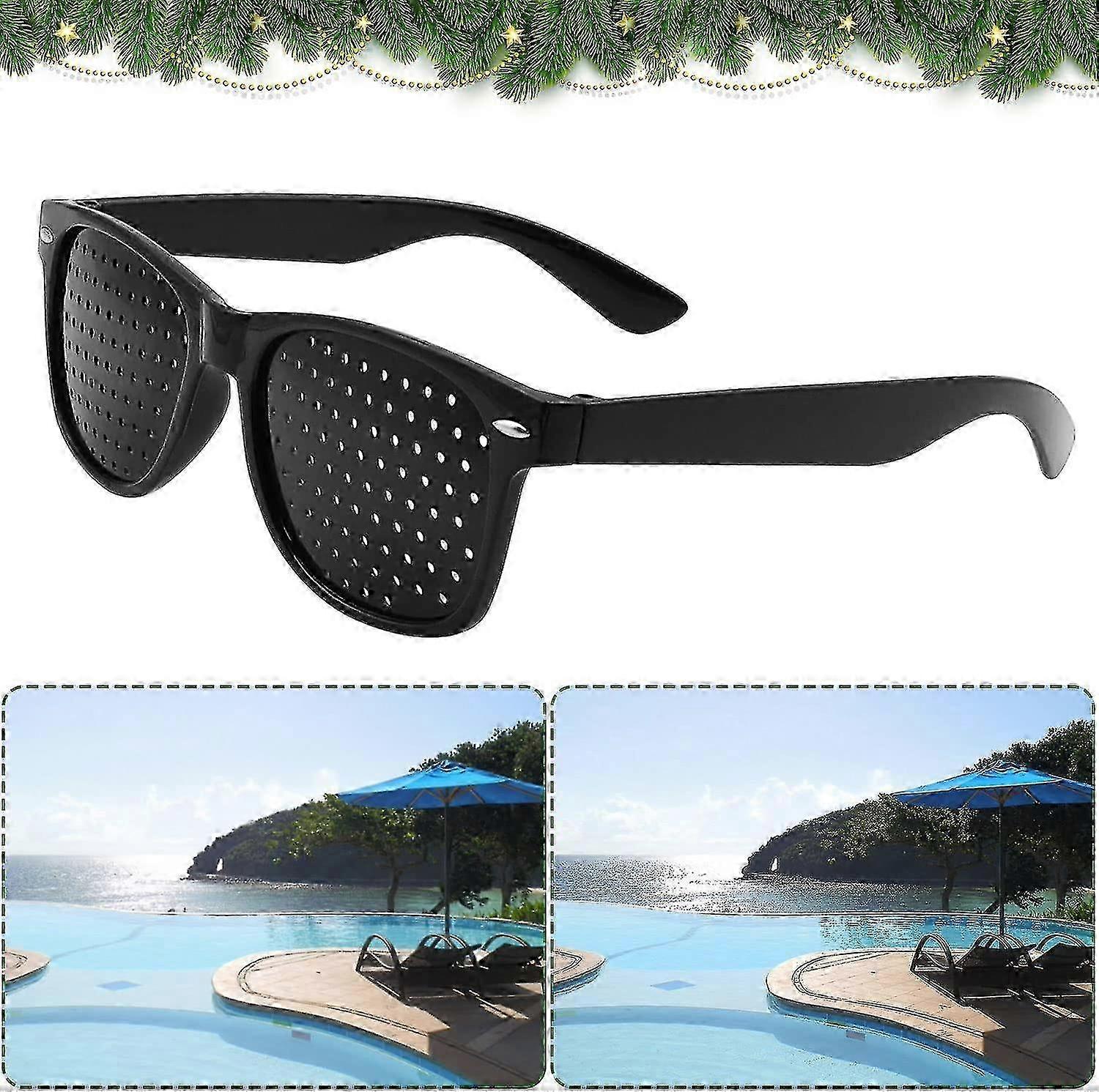 2Pack Pinhole Glasses for Improving Vision, Black Unisex Eyesight ...