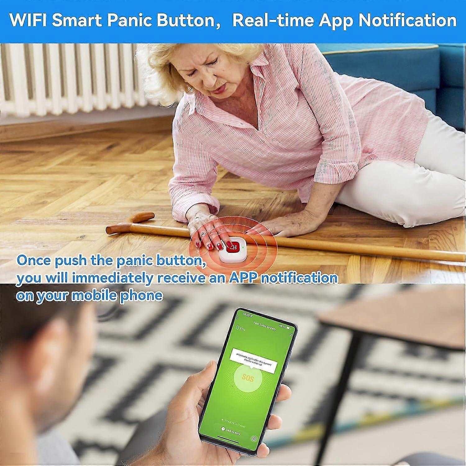 WiFi Caregiver Call Button for Elderly at Home with App Notification ...