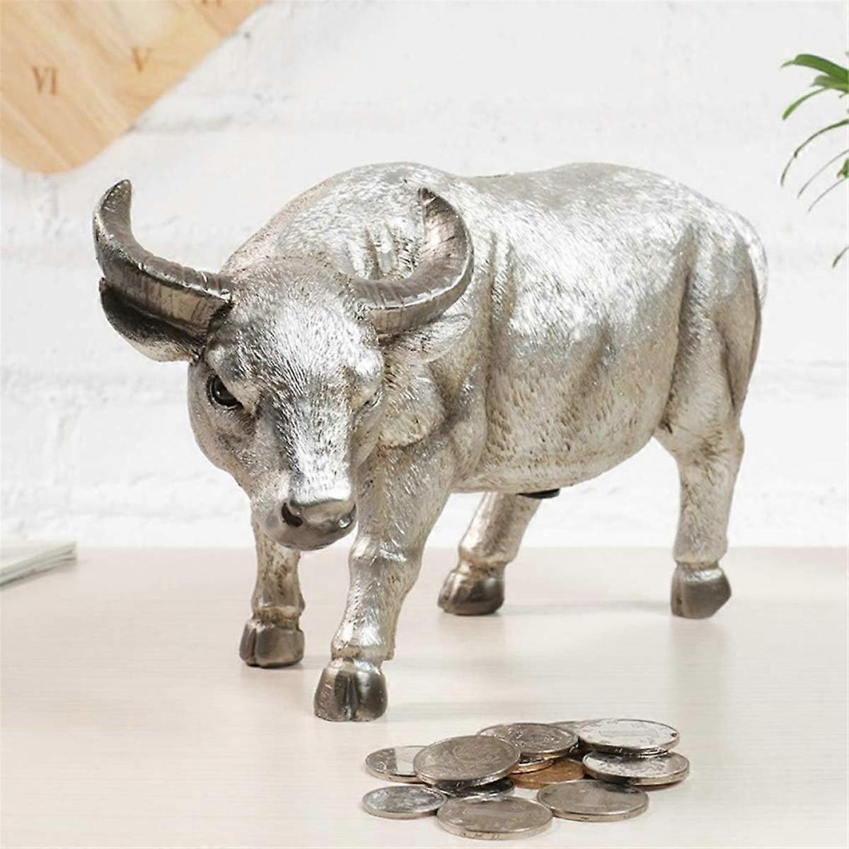 Cow Statue Gift Bull Piggy Bank Coin Coin Penny Collectible Piggy Bank ...