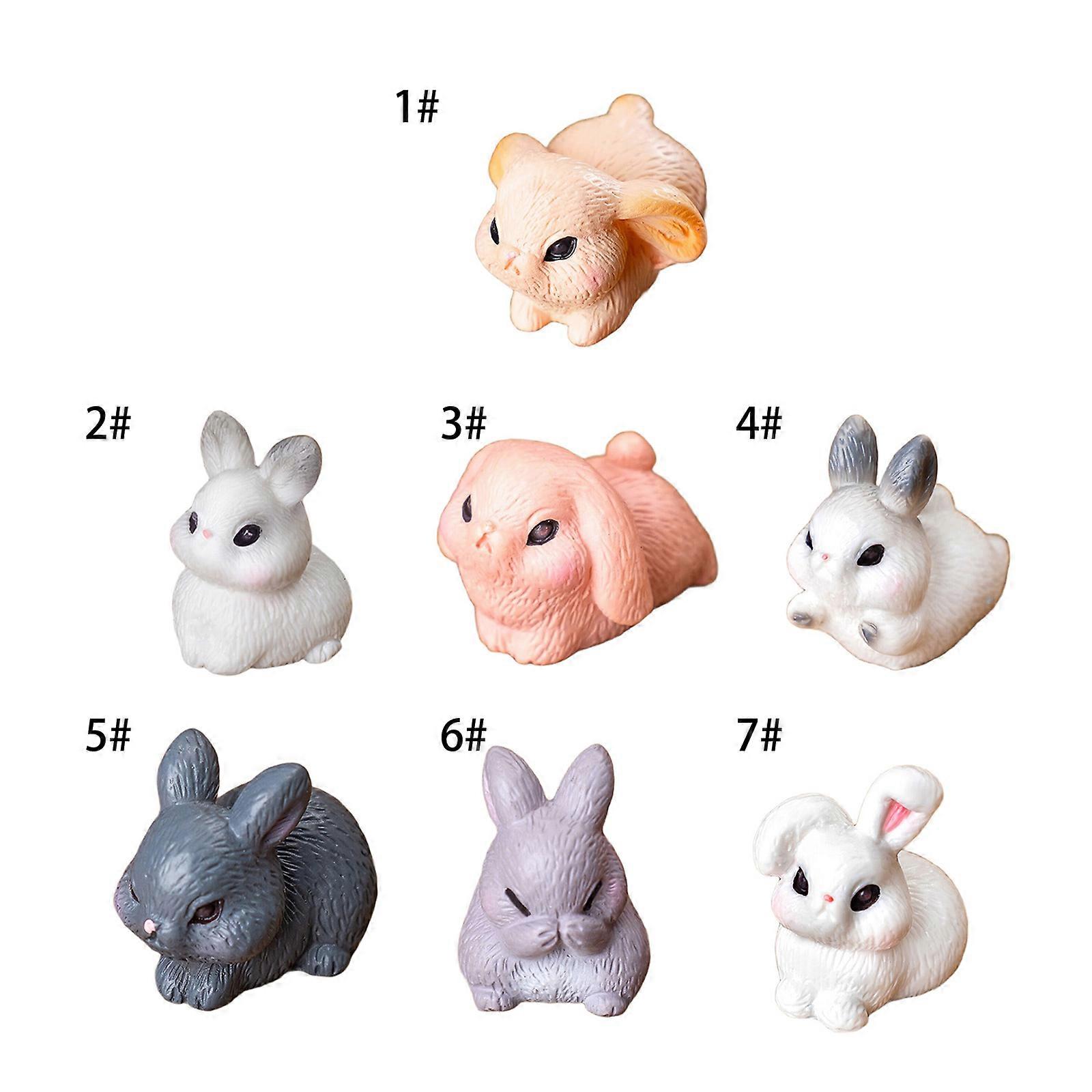 10Pcs Miniature Rabbit Figurines Resin Animal Statues Perfectly for ...