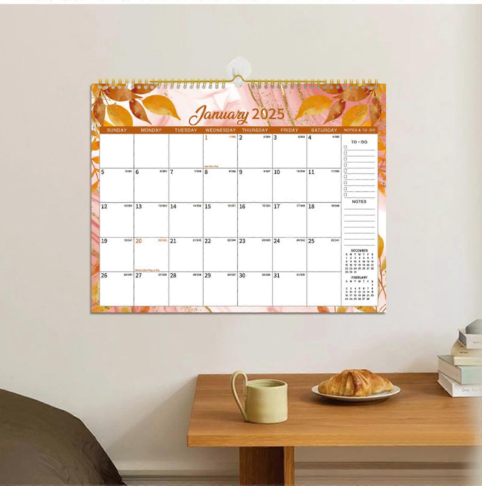 2025 Wall Hanging Calendar Runs from 01/2025 to 12/2025 Monthly ...