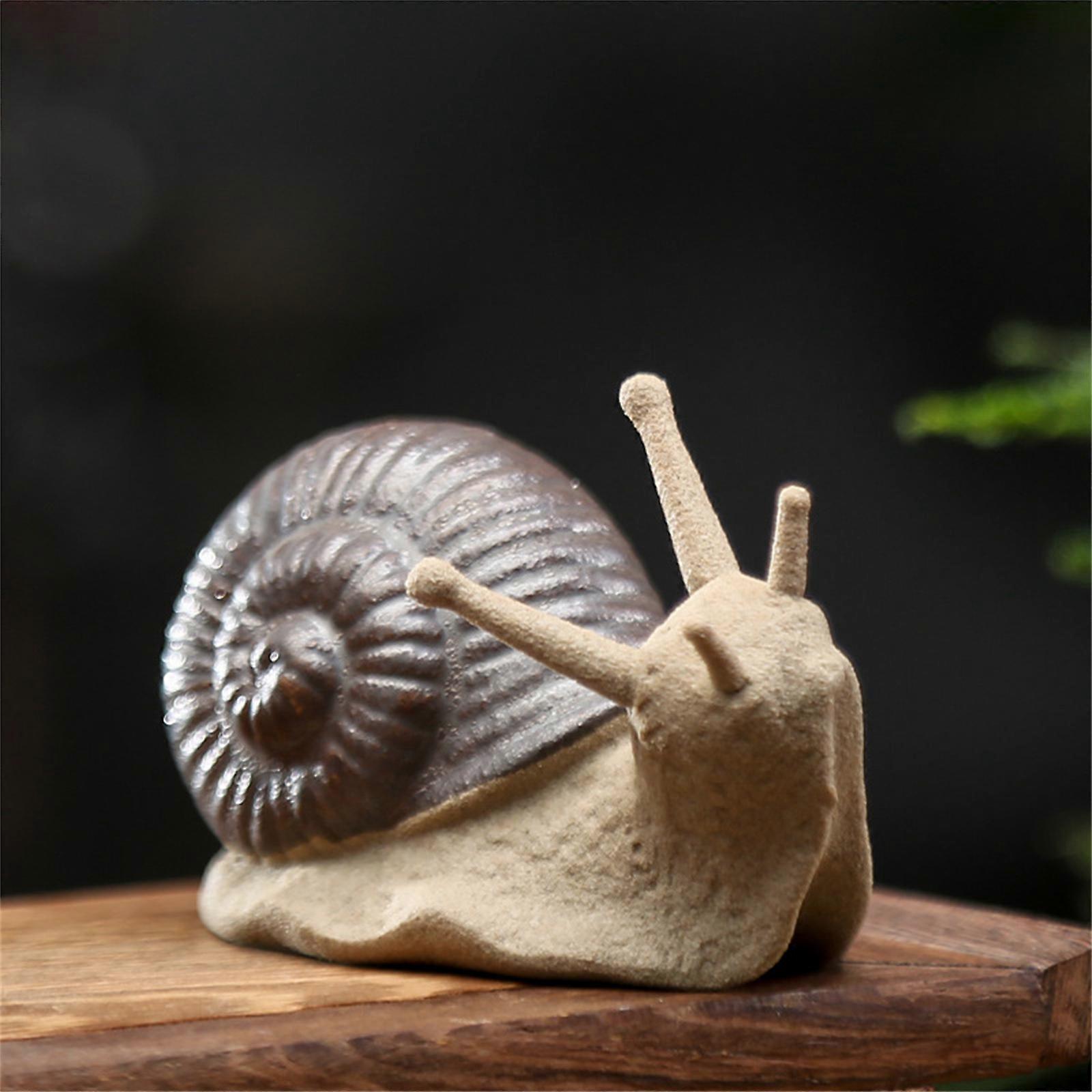 Ceramics Pottery Small Snail Figure Funny Miniature Snail Model Bonsais ...