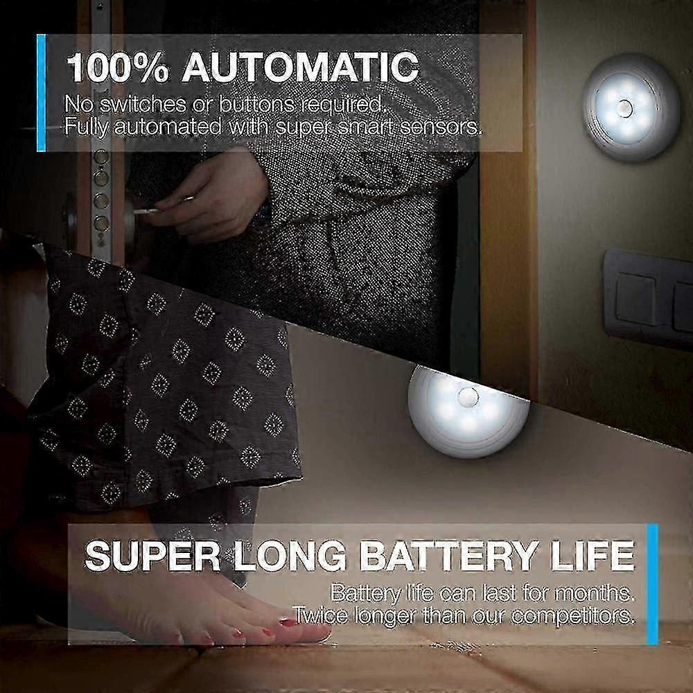 6pcs Sensor Light, Led Battery Operated Motion Sensor Light For Stairs ...