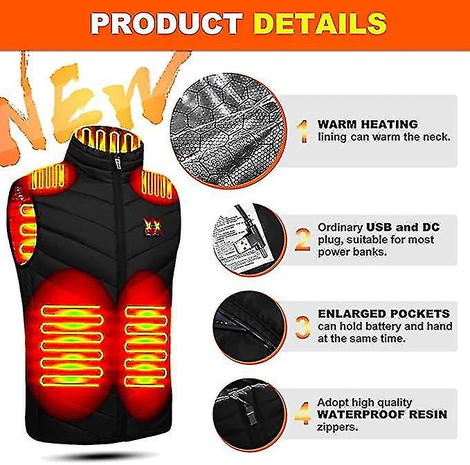 Heated Vest For Mens And Womens, Usb Electric Heating Vests, 3 ...