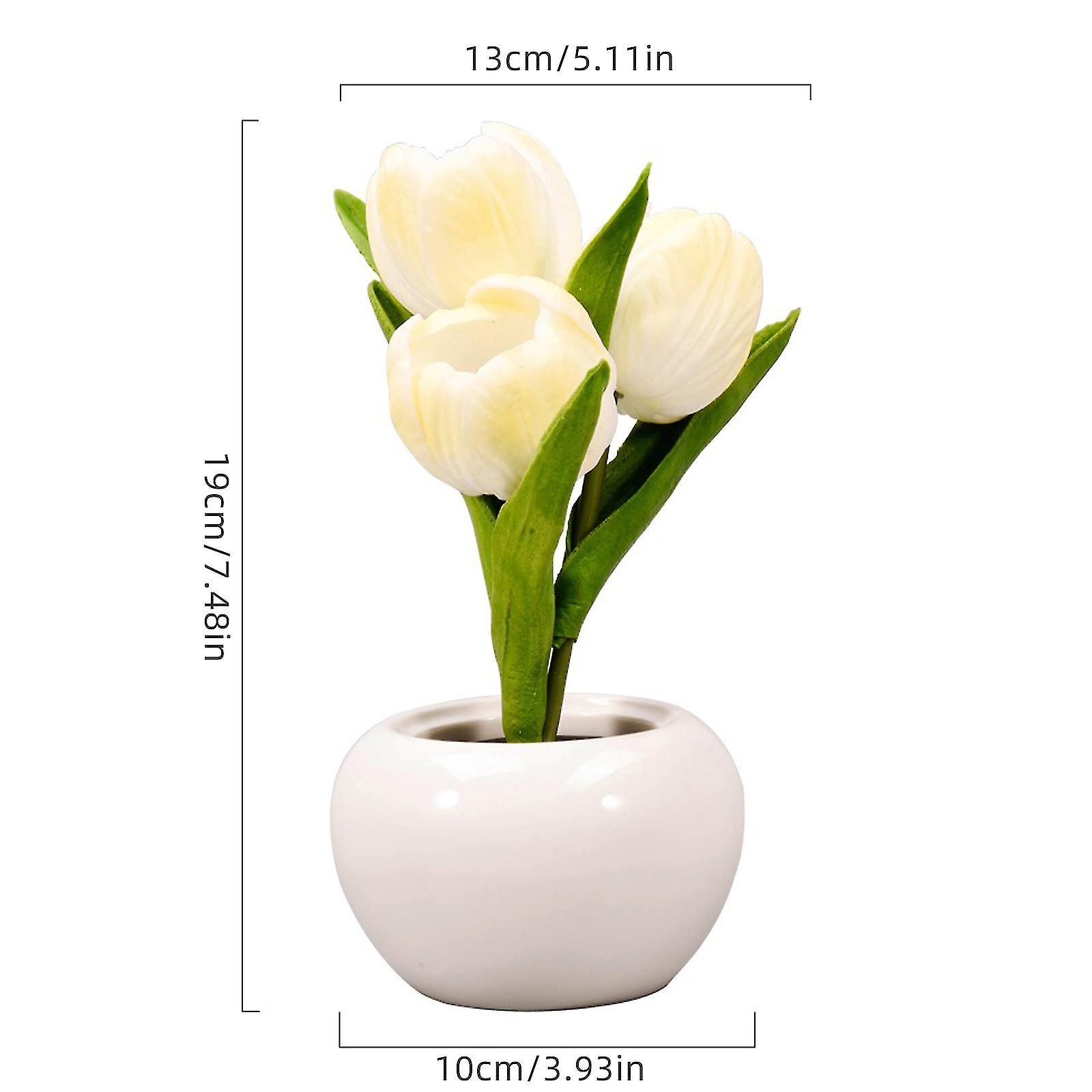 Handmade Tulip Night Light, Diy Home Decor Simulation Flower Bedroom Sleeping Table Lamp (3 ...