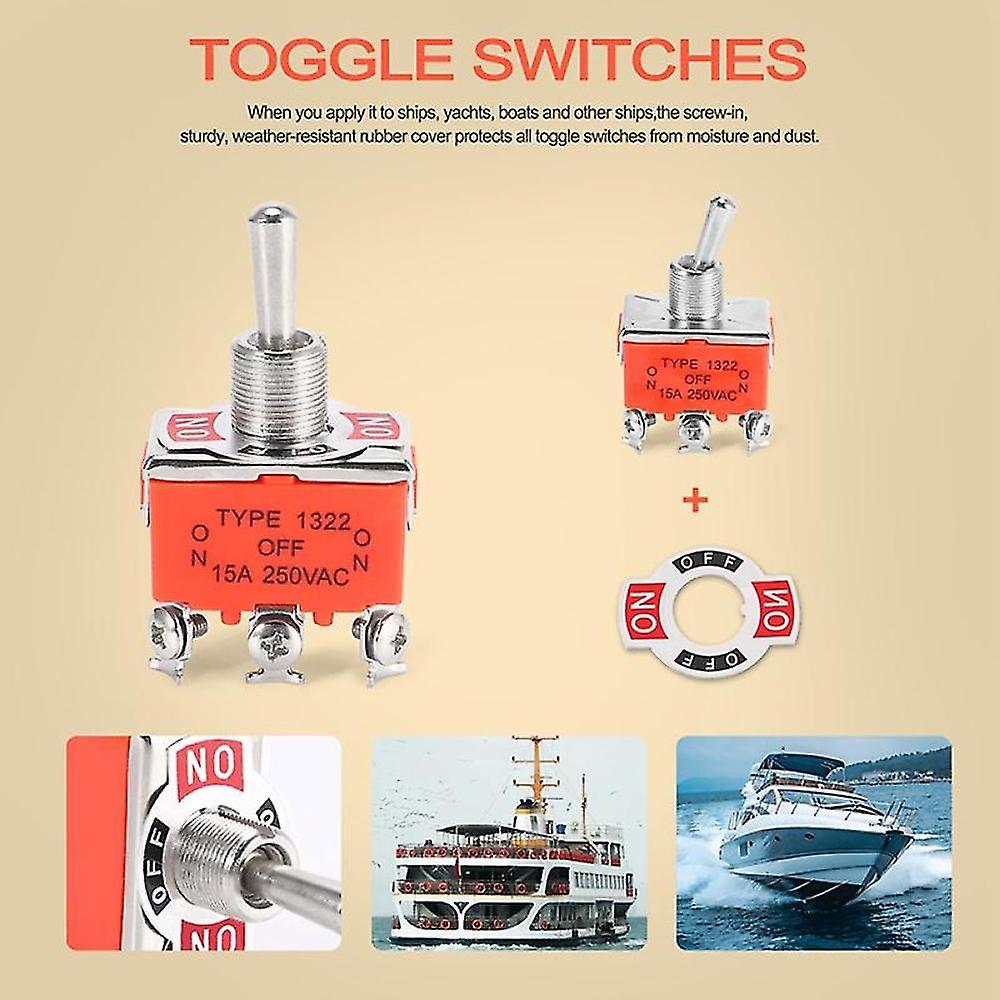 Dpdt On/on 2 Positions 6 Screw Terminal Toggle Switch Ac 250v 15a ...