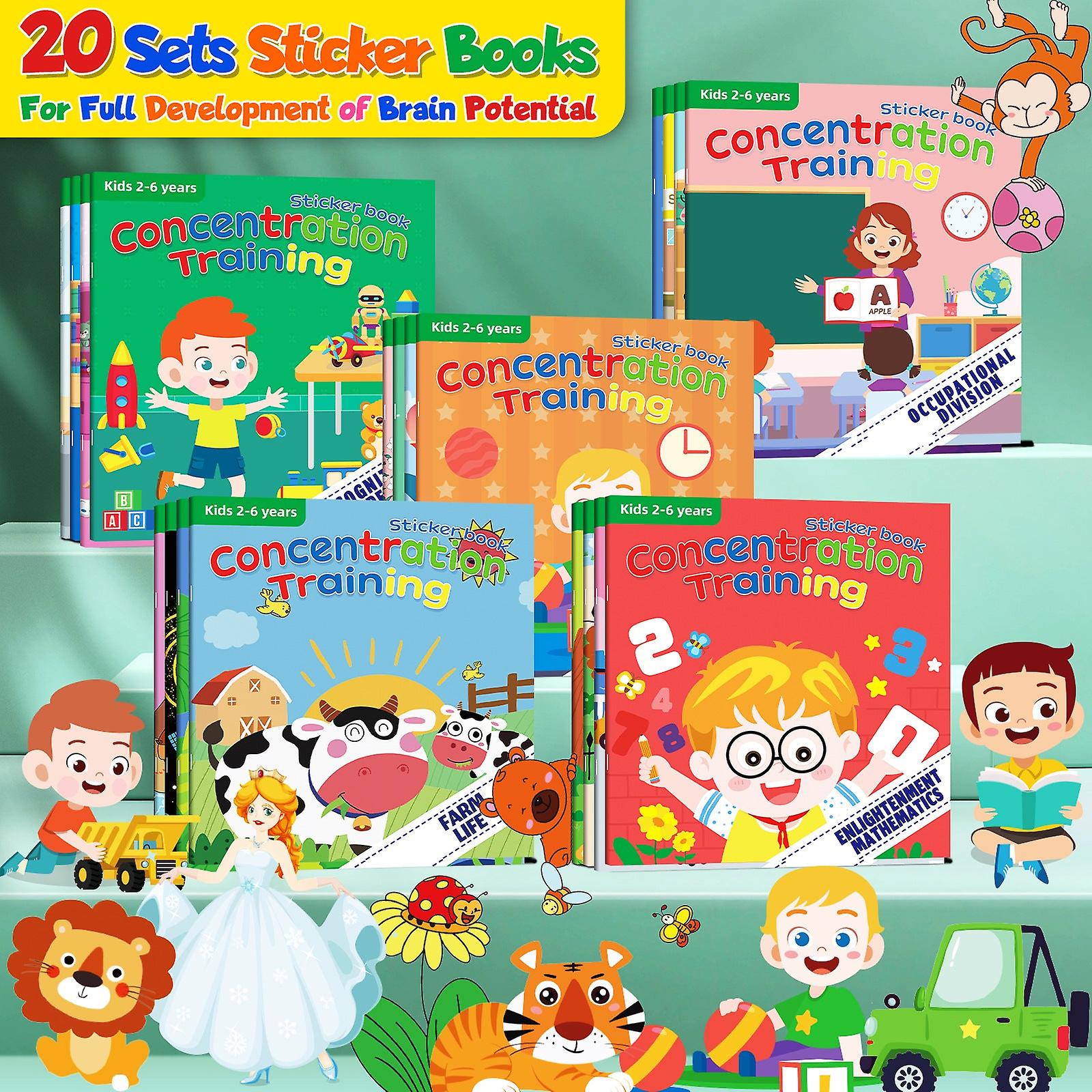 20 Volumes Sticker Book Concentration Potential Development Stickers ...