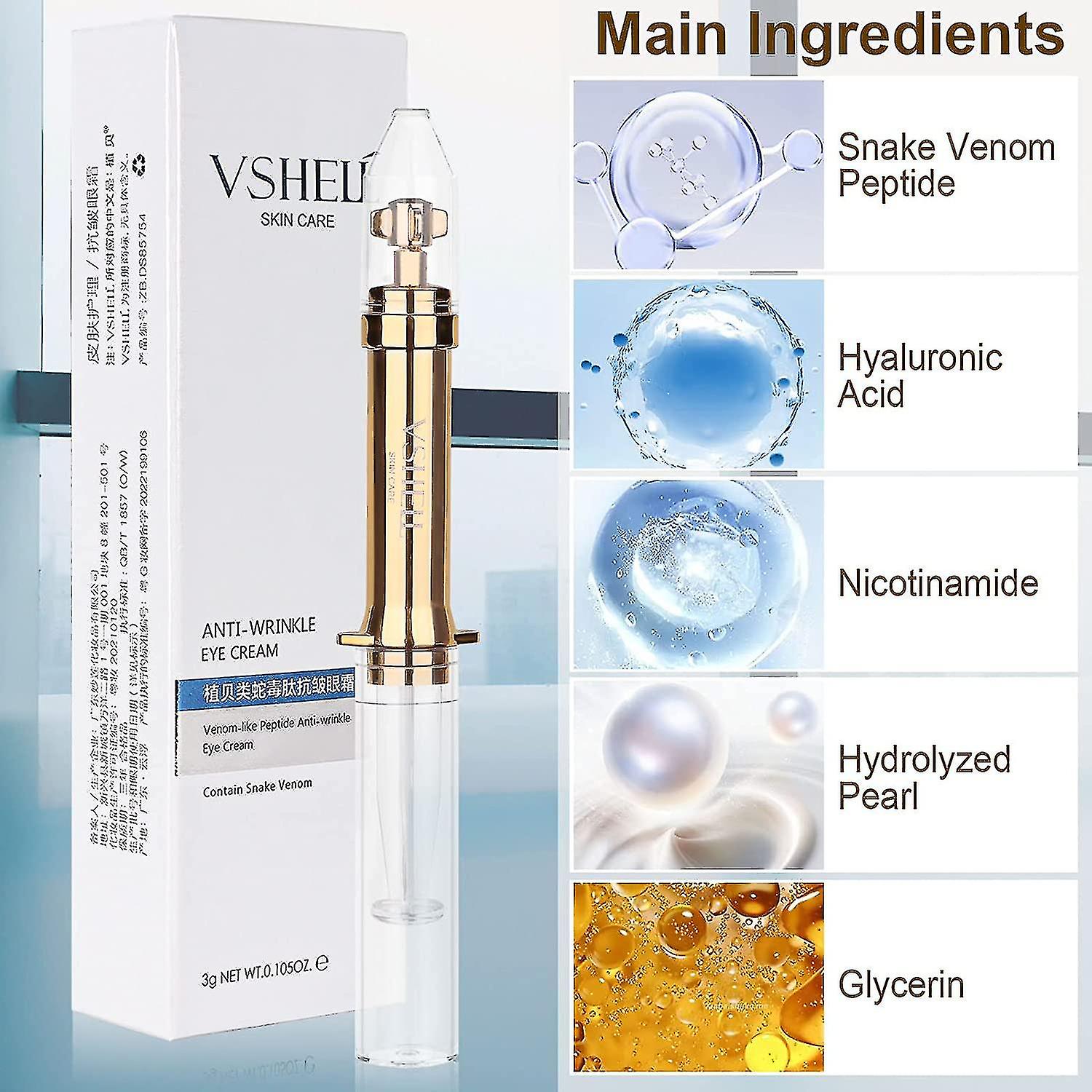 4pcs Snake Venom Peptide Anti-wrinkle Eye Cream, Snake Venom Peptide ...