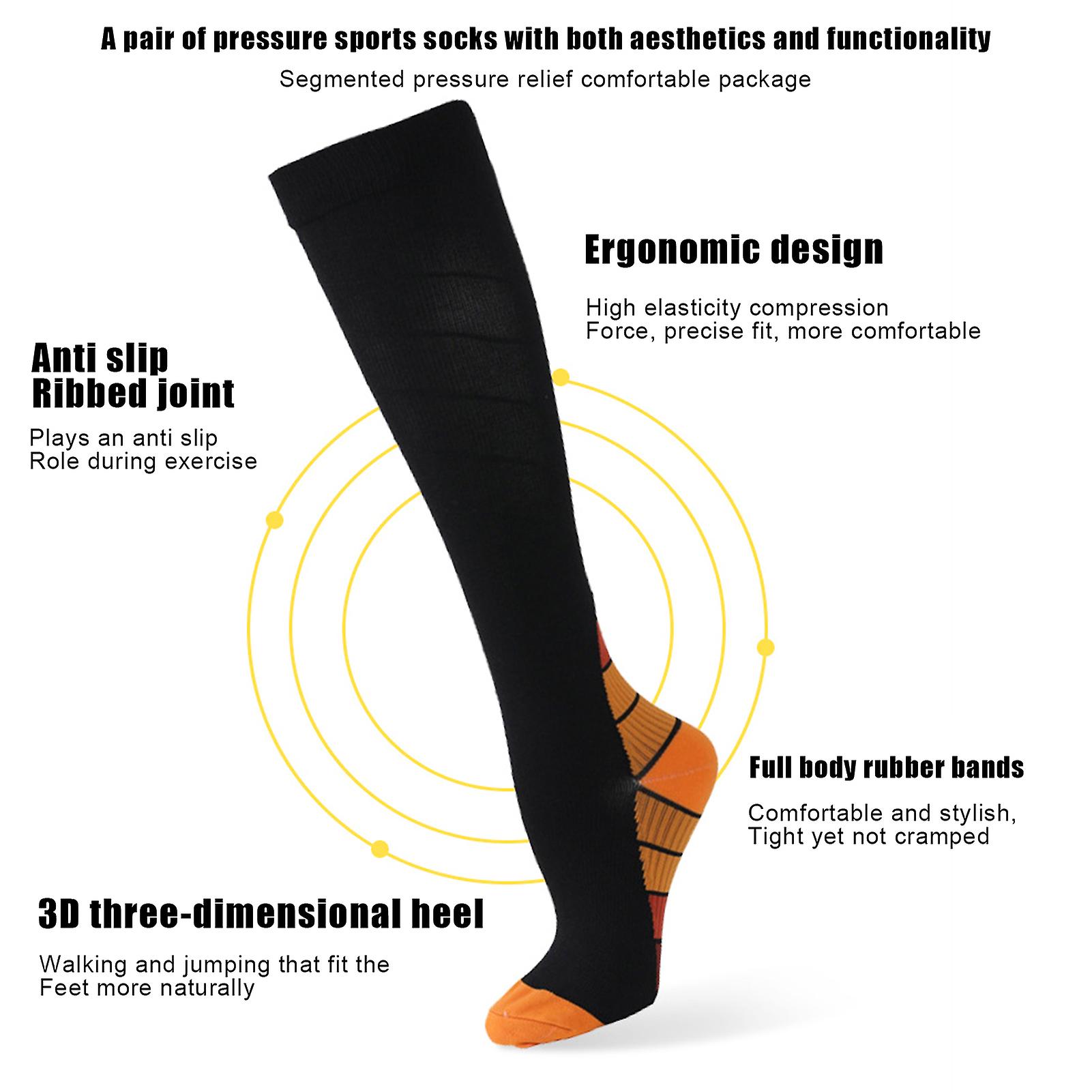 1 Pair Sports Compression Stockings High Elasticity Anti-slip ...
