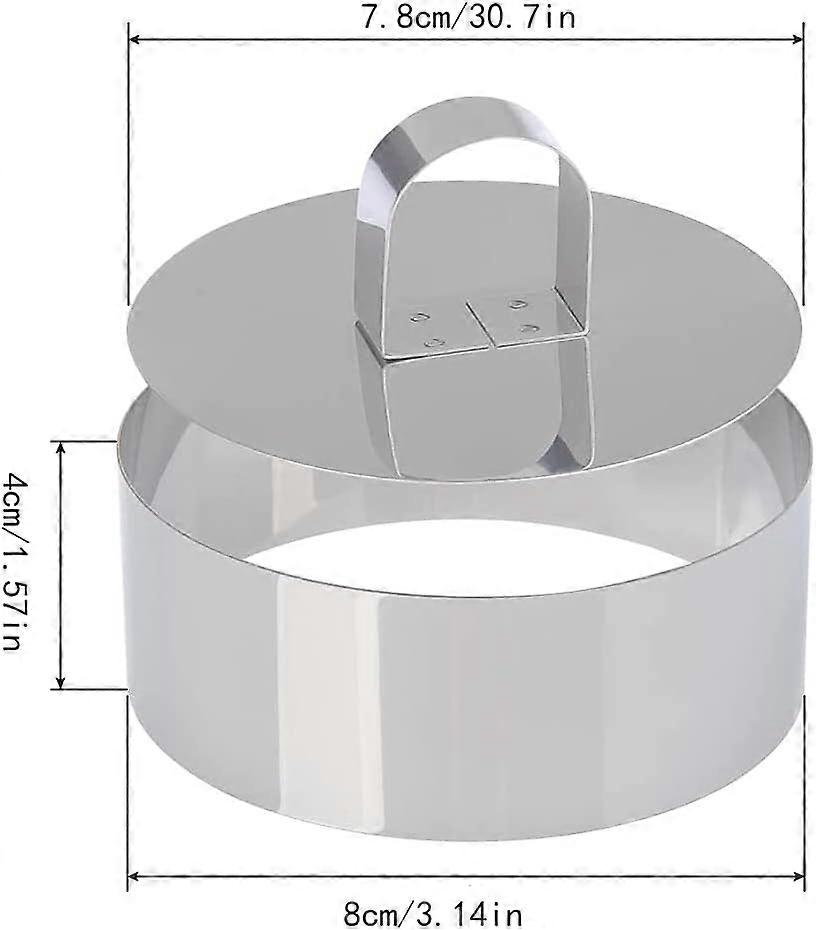 6 Pieces Pastry Ring, Round Pastry Ring, Baking Ring Stainless Steel ...