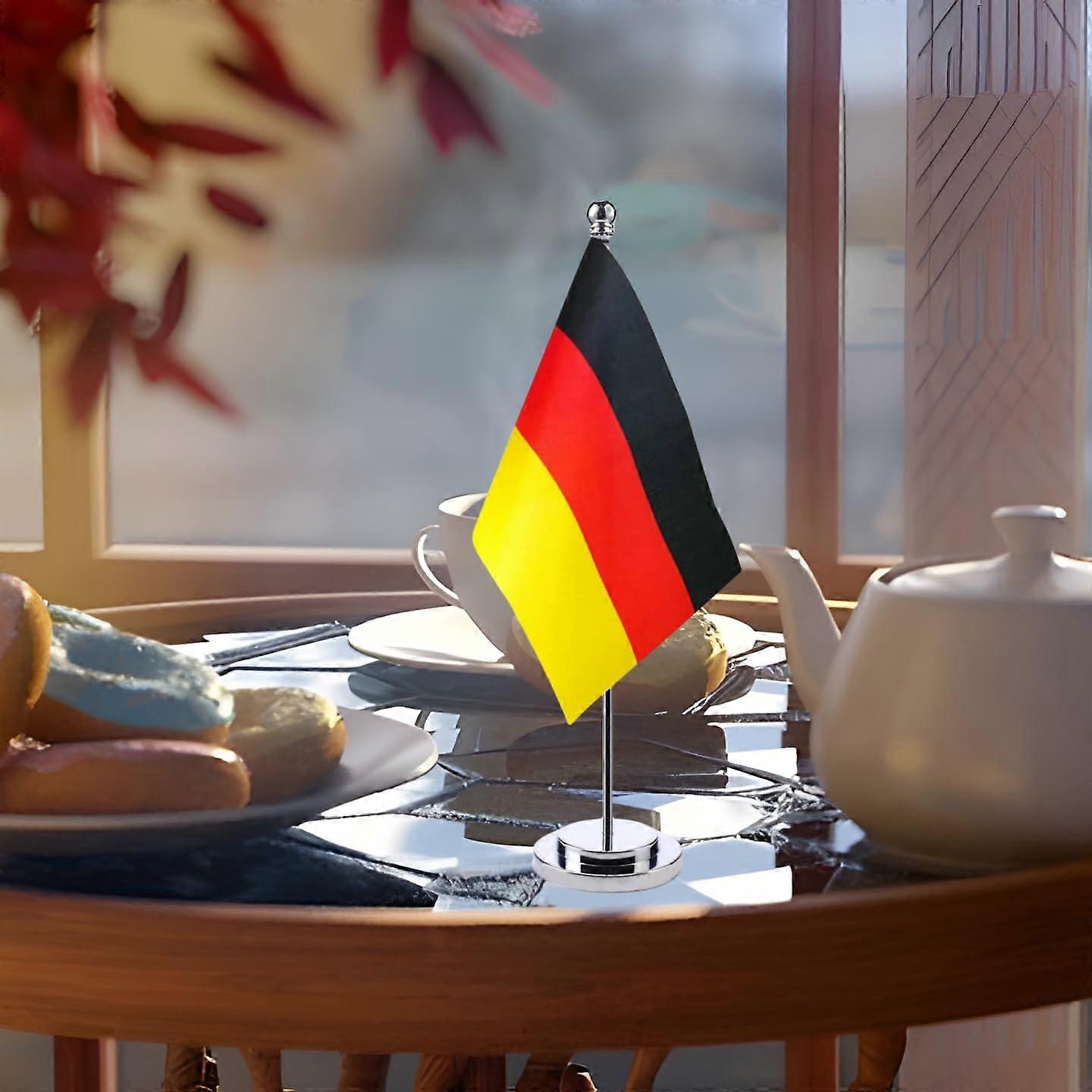Germany Table Flag German Flag 21 x 14 cm Steel Pole and Base Small ...