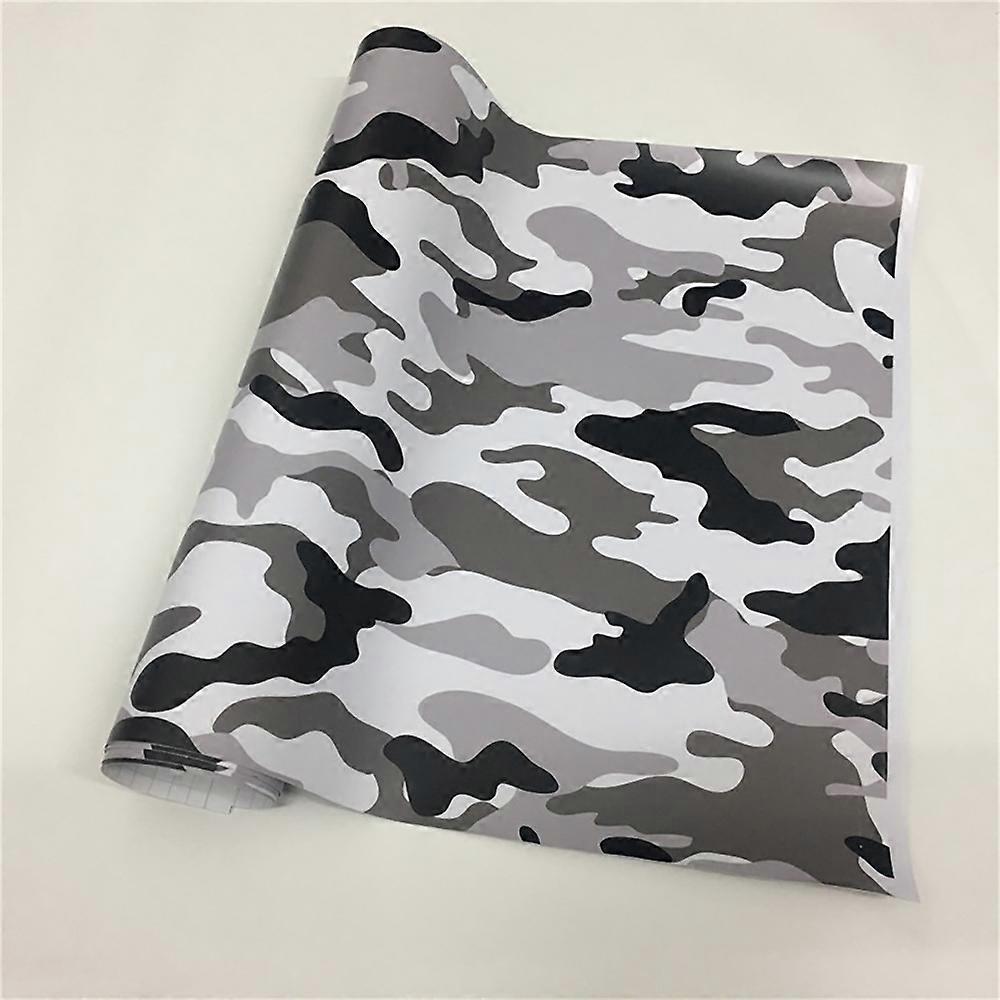 Car Camouflage Vinyl Wrap Film Arctic Snow Camo Sticker Vehicle Console ...