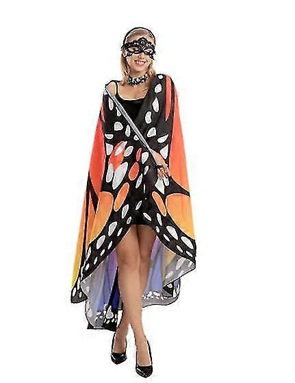 Butterfly Wing Cape Shawl With Lace Mask, Halloween Costume Accessory ...