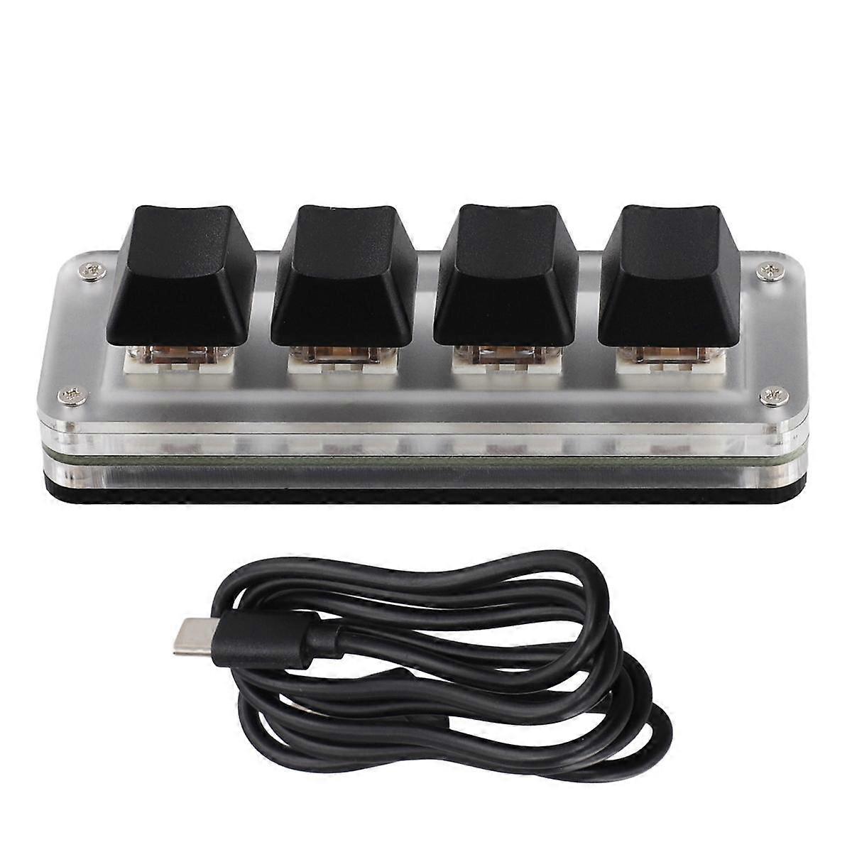 USB Programming Macro Custom Keyboard RGB 4 Keys Knob Gaming Mechanical Hot Swap Keyboard for ...