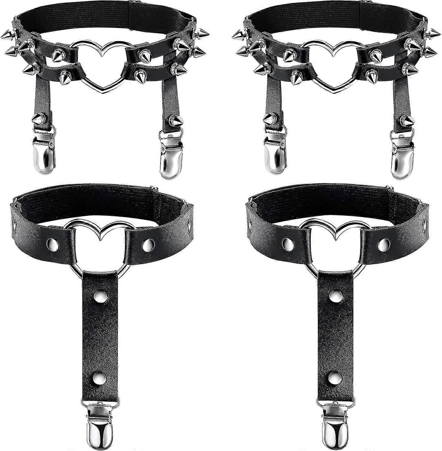 Leather Leg Chain Pendant Rivet Garter Belt Pu Leather Punk Gothic ...