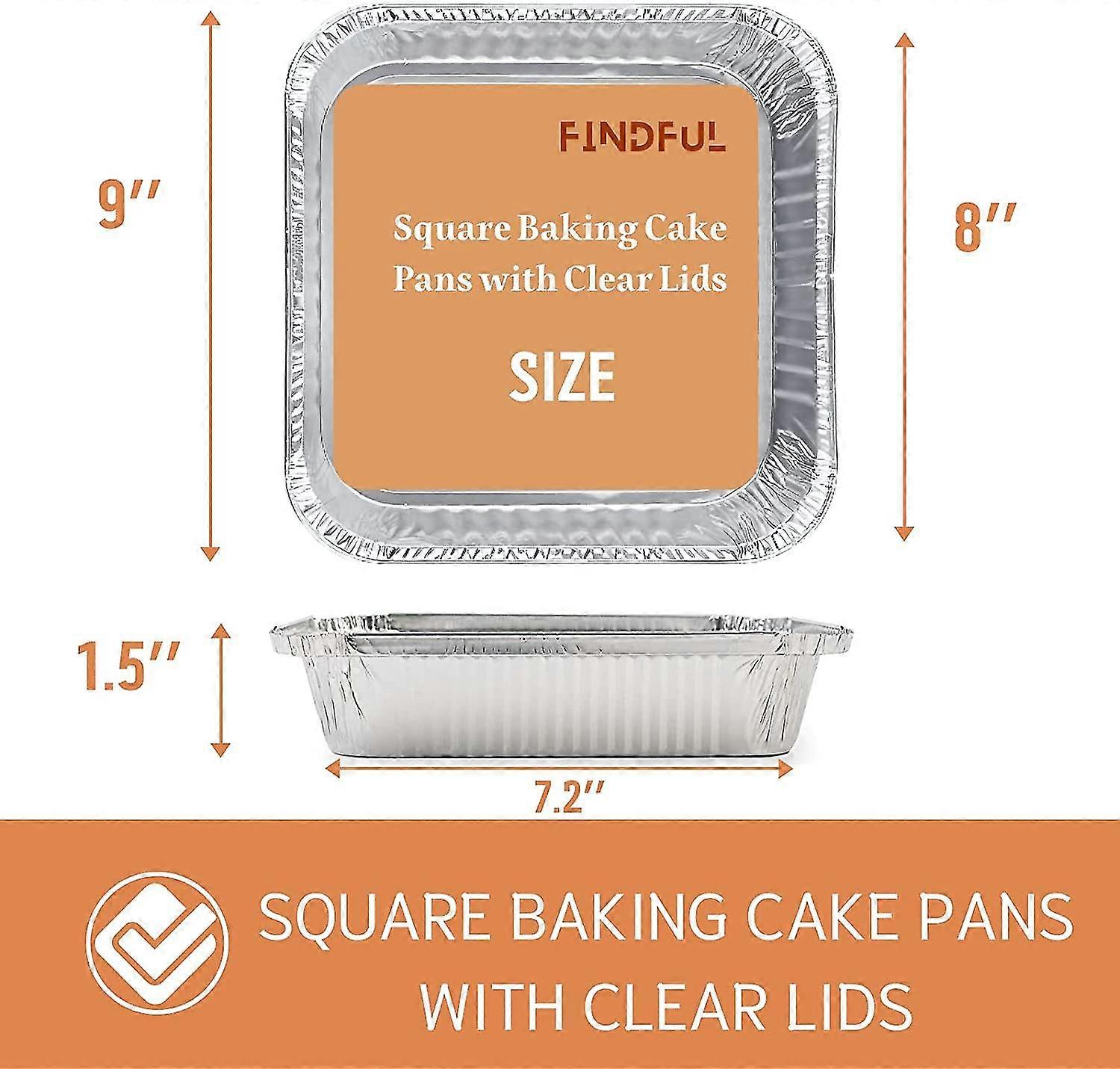 Althee Square Aluminum Baking Pans With Clear Plastic Lids (35-pack ...