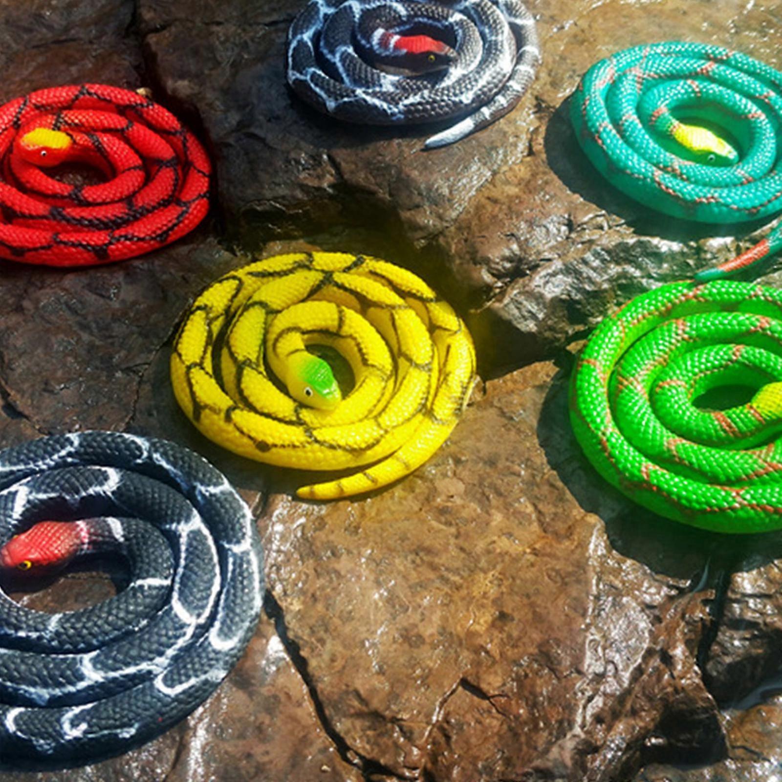 Realistic Fake Snakes Toy Soft Rubber Snake Figure Garden Snake Scare ...