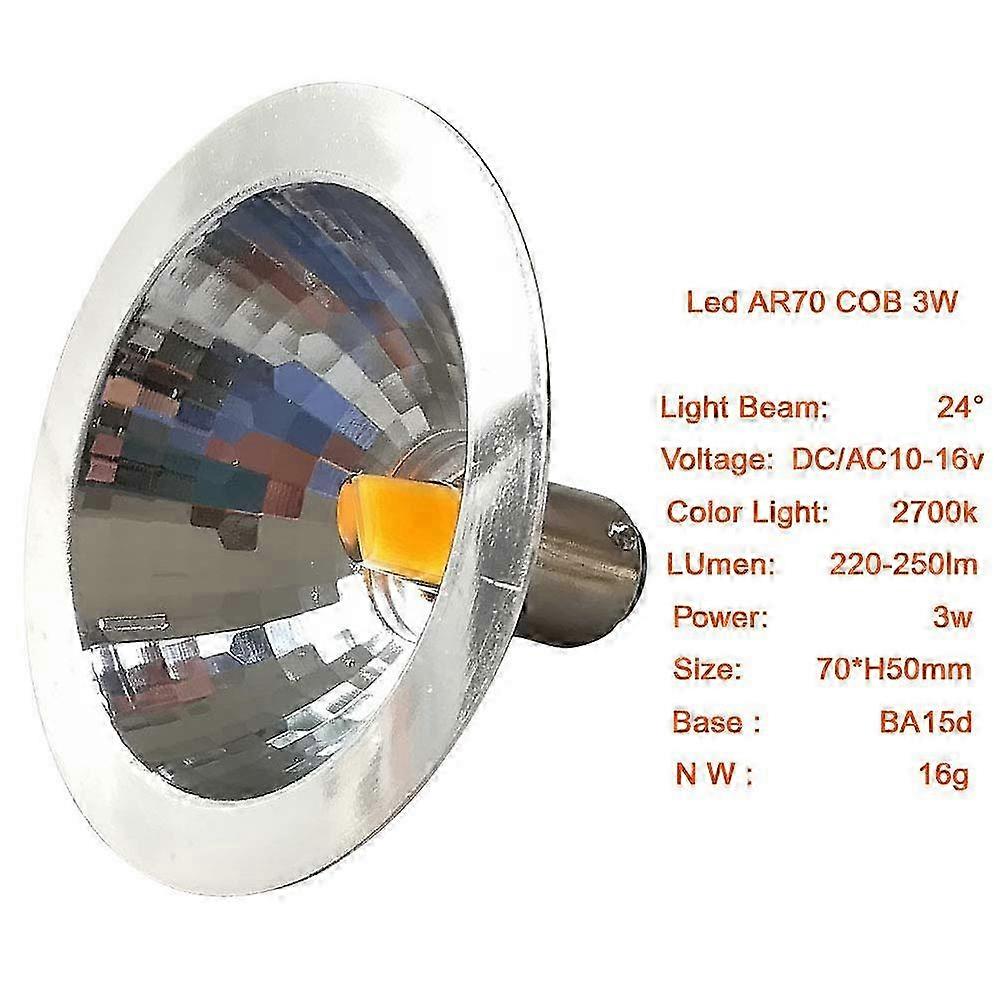 2X Led Ar70 Reflector Light 3w 12v Ba15d 2700K Spot Light 25w Halogen ...