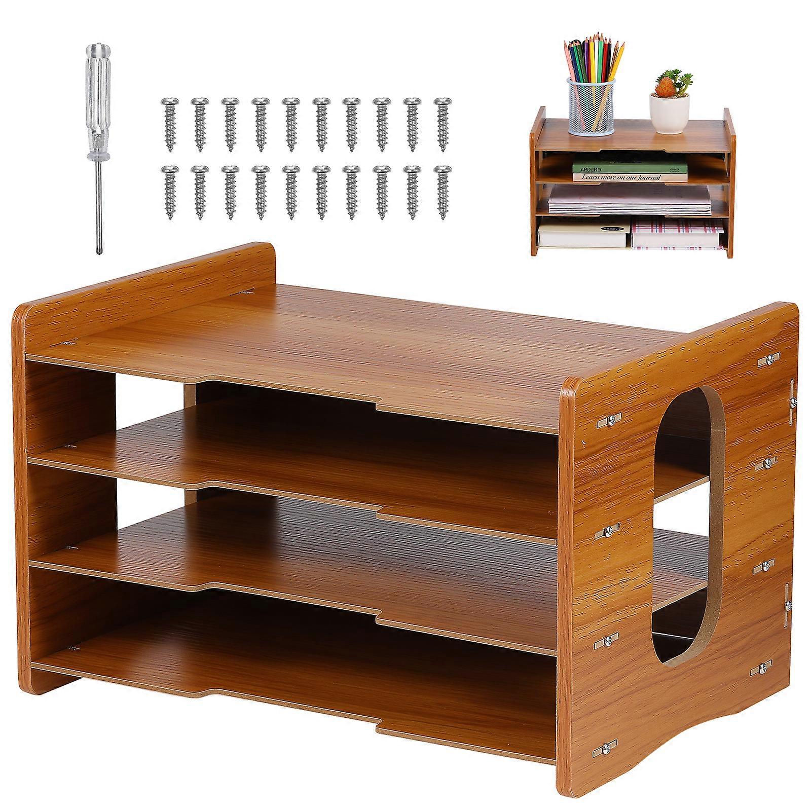 File Organizer Wood Paper Organizer Wood Desk Organizer Paper Tray For ...