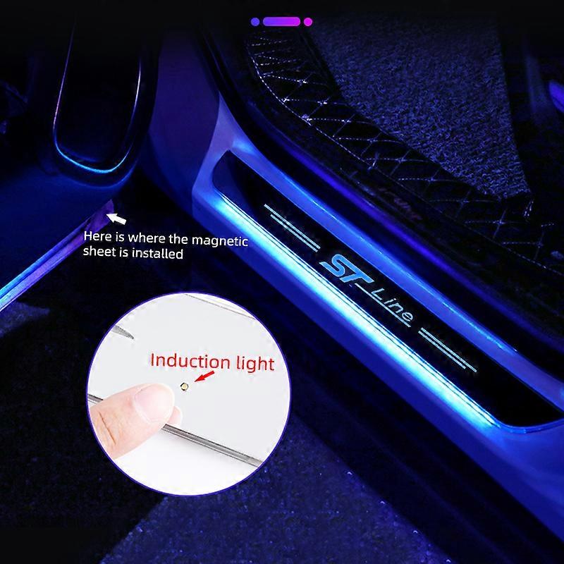 Wireless LED Ambient Light Car Scuff Plate Pedal Door Sill Pathway ...