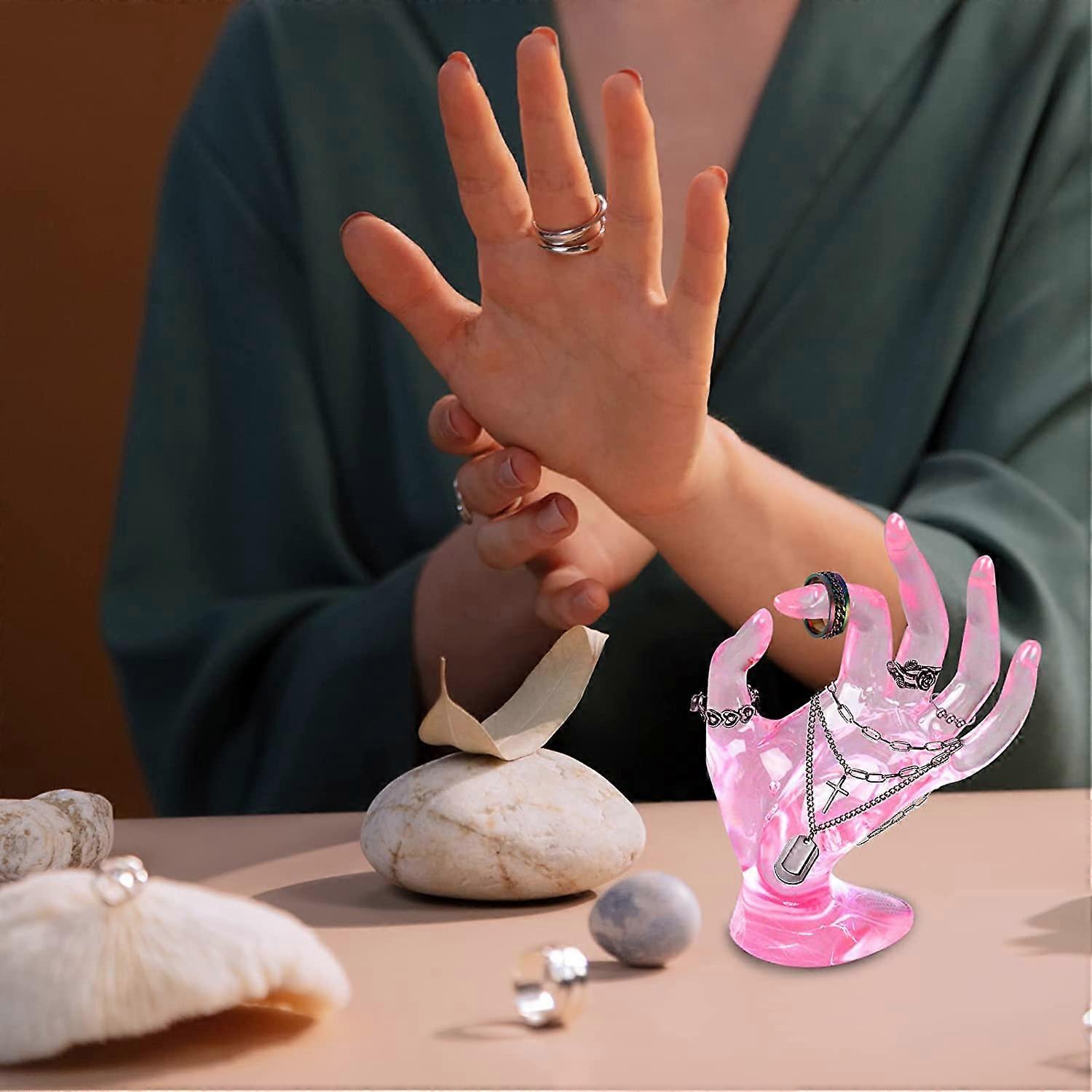 Hand OK Gest Ring Display Stand Klar Armband Hand Display Support Rosa ...