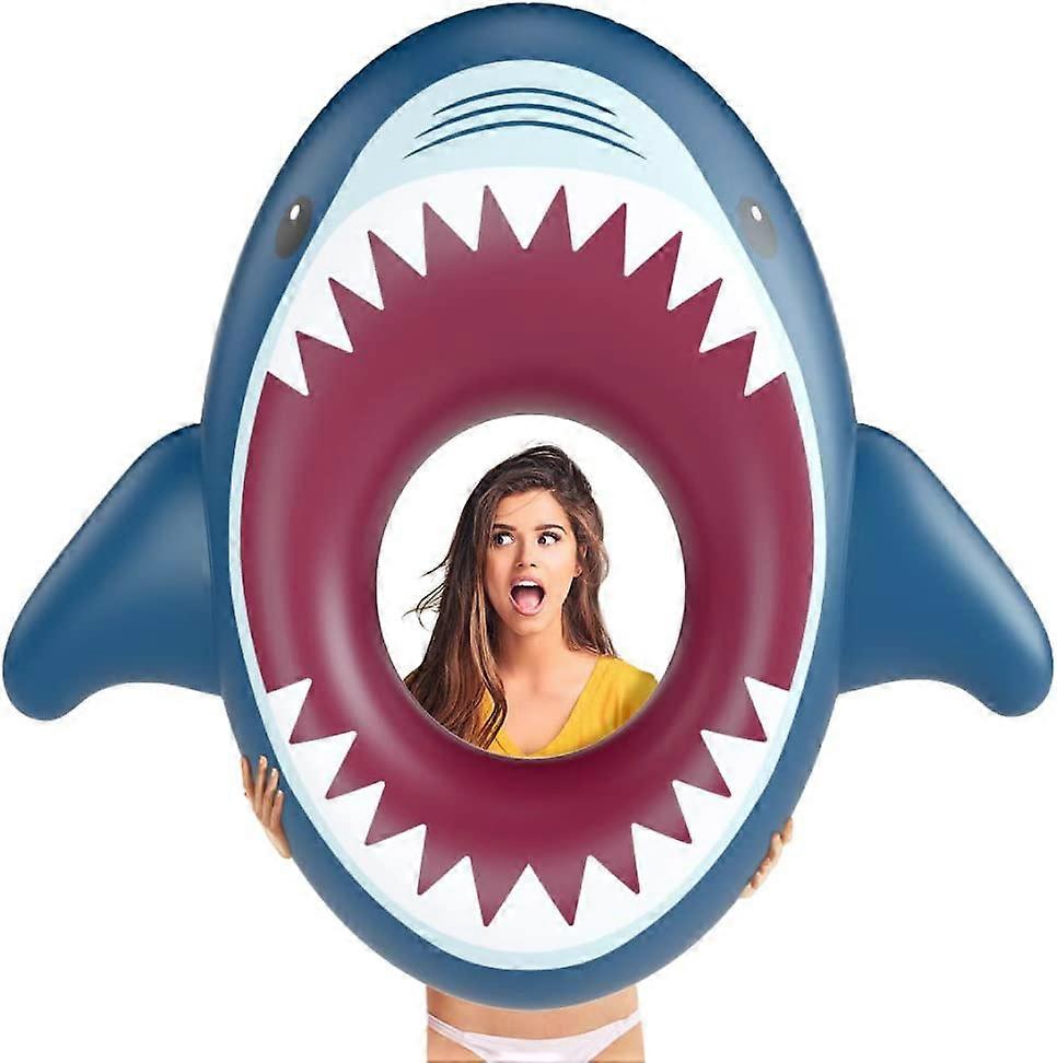 Inflatable Shark Pool Float Shark Floaties Water Fun Summer Beach ...