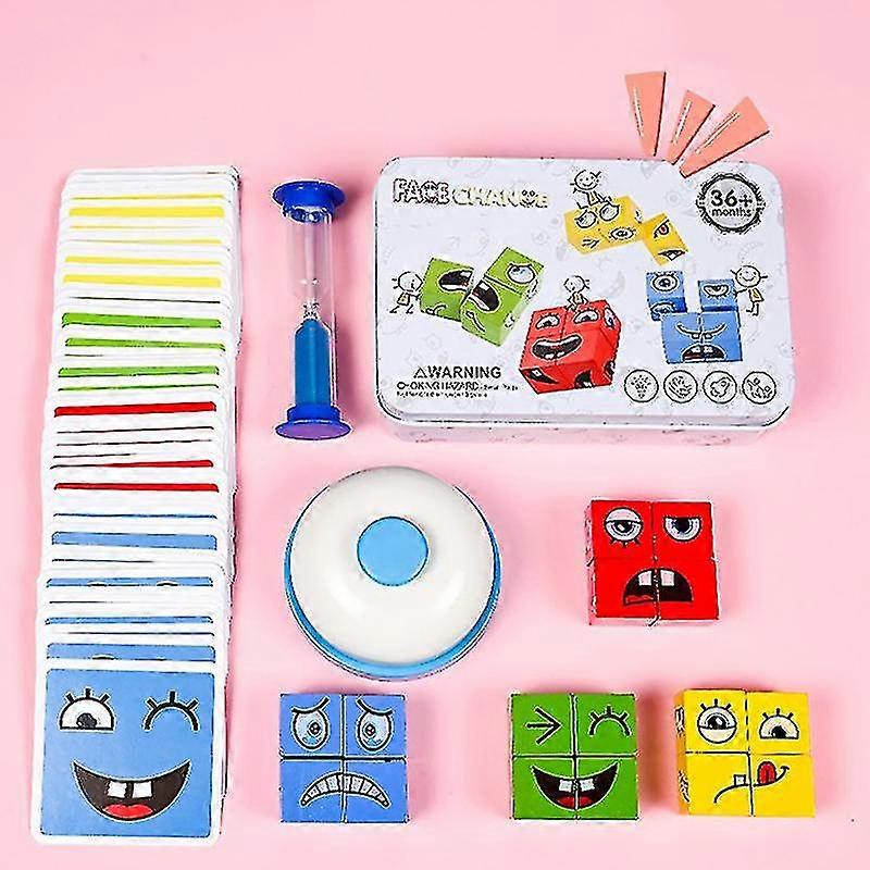 Kids Educational Toys Emotion Change Expressions Puzzles Cube Table ...