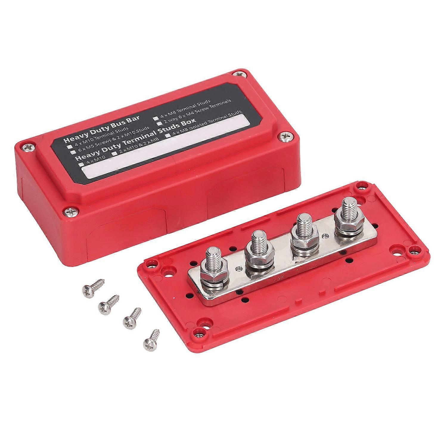 Power Distribution Block M8 Screw Terminal Bus Bar DC 48V 300A for Automobile Boat Red | Fruugo UK