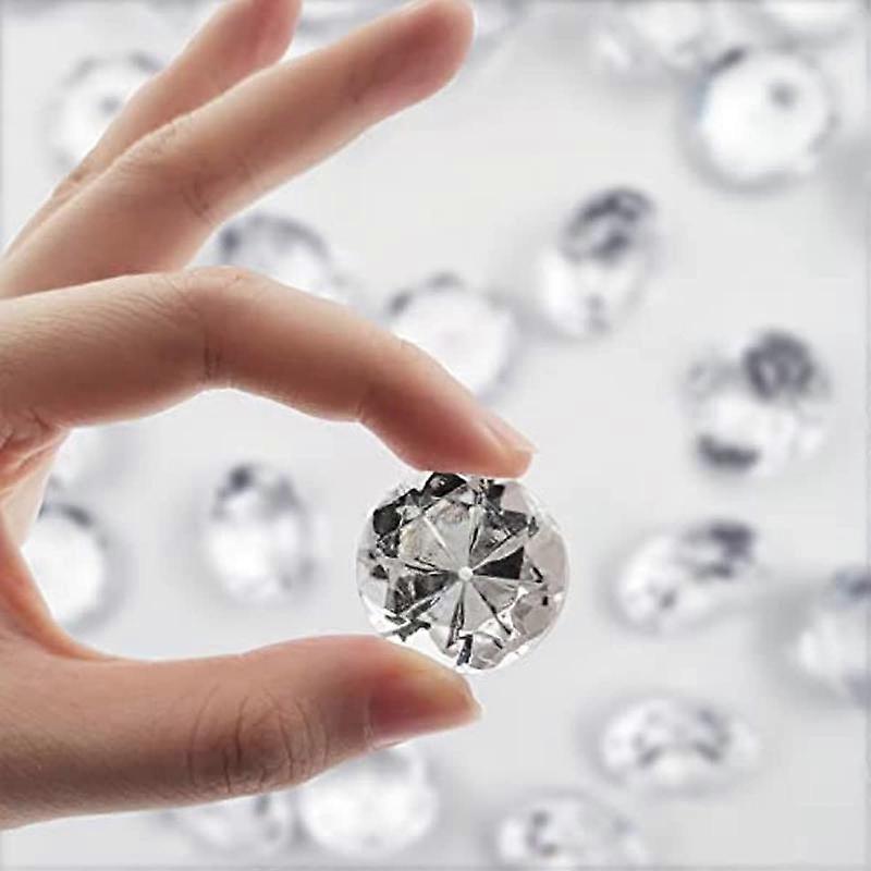 100Pcs 25mm Clear Acrylic Diamonds Wedding Table Scatters Gemstones ...