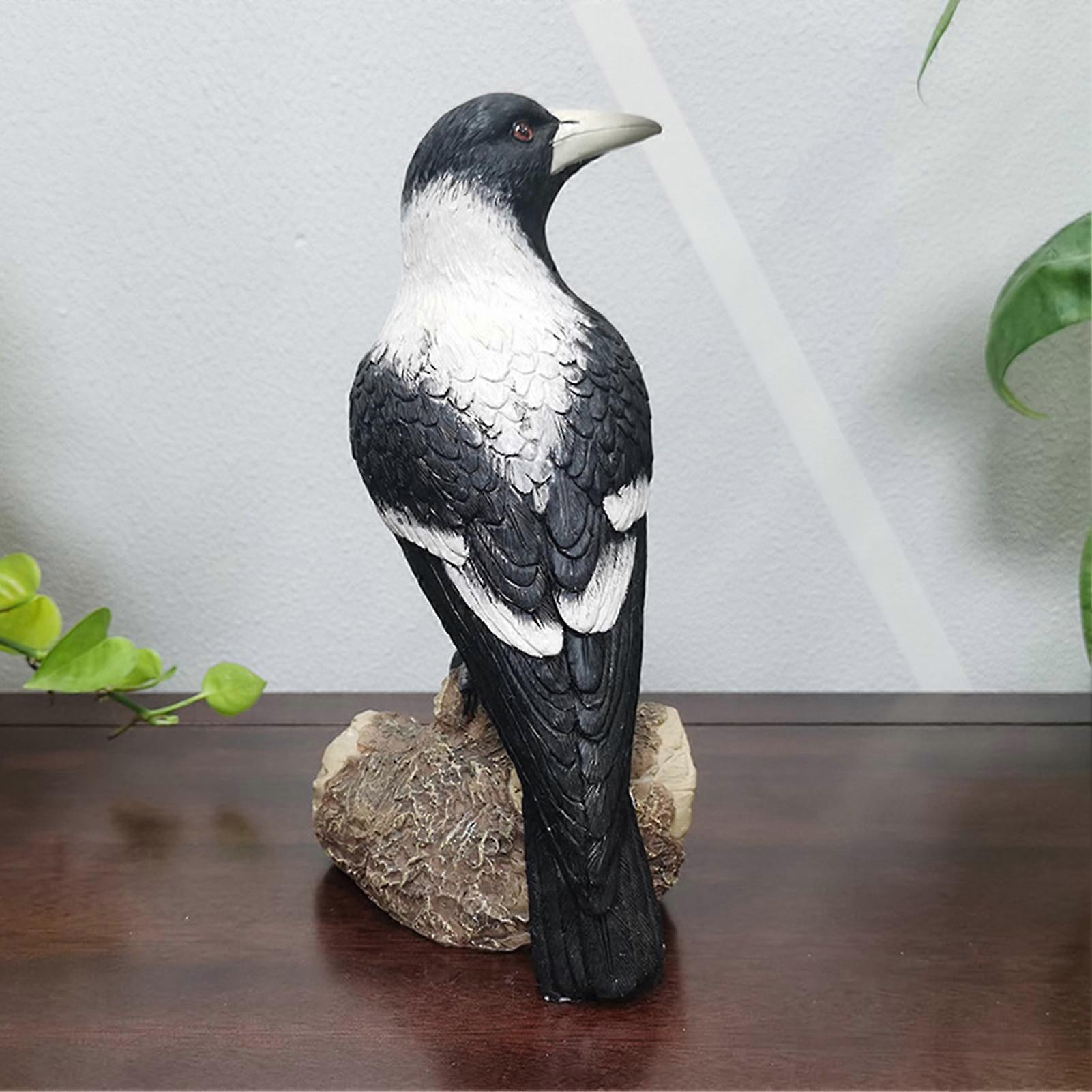 Simulation Magpie Bird Figurines Drop-resistant Vivid Magpie Statue ...
