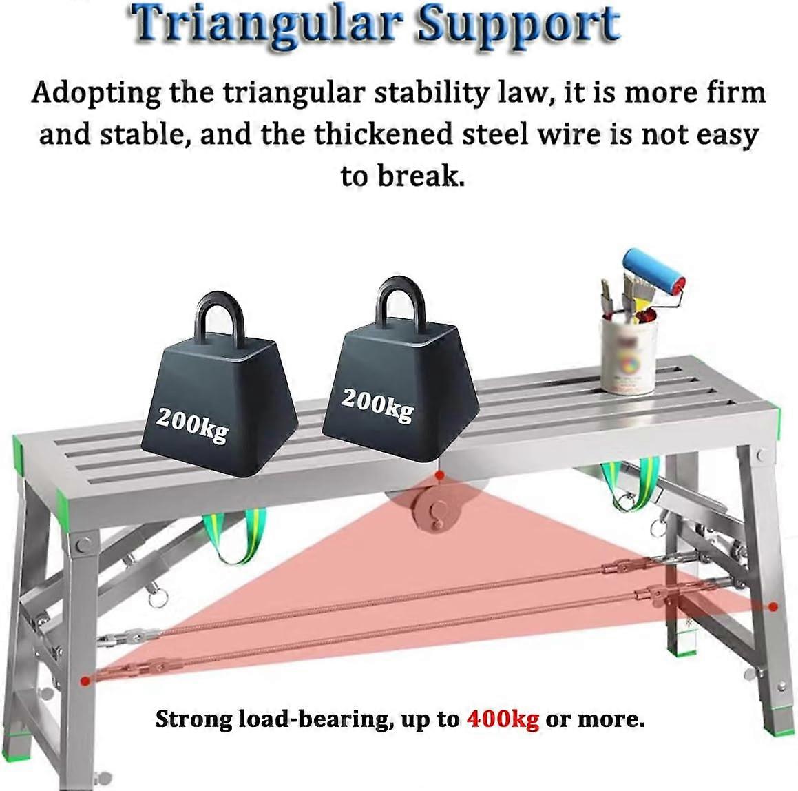 Portable Folding Steel Work Platform, 880 lb Capacity Scaffold Tower ...
