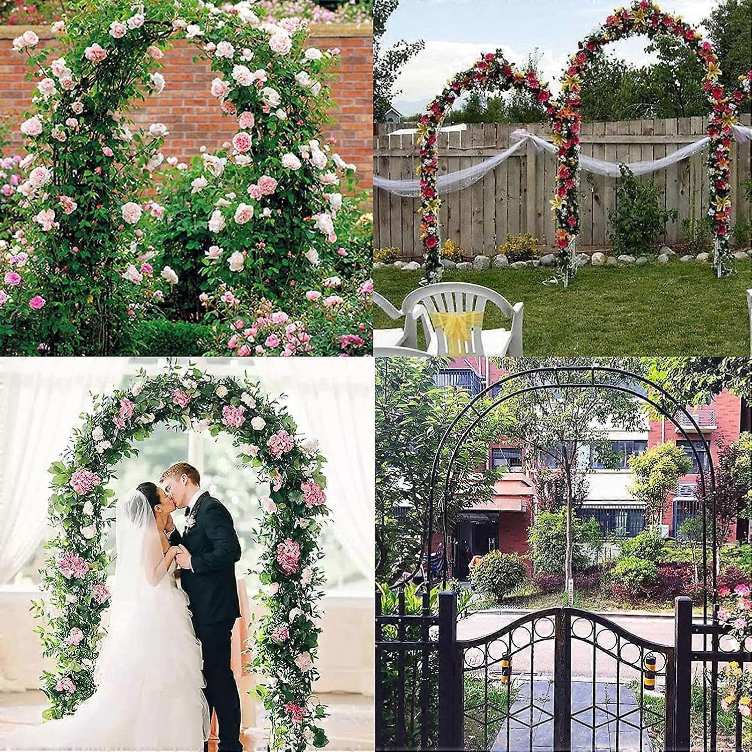 Metal Garden Arch for Climbing Plants Weatherproof Trellis Pergola With ...